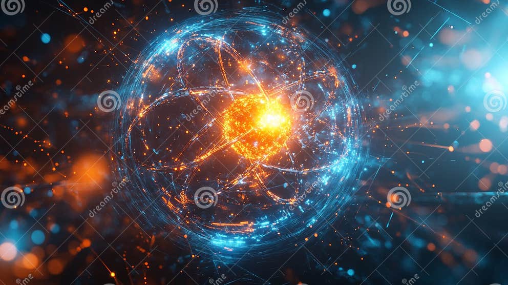 A Three-dimensional Atomic Structure in Deep Blue Space, Featuring a ...