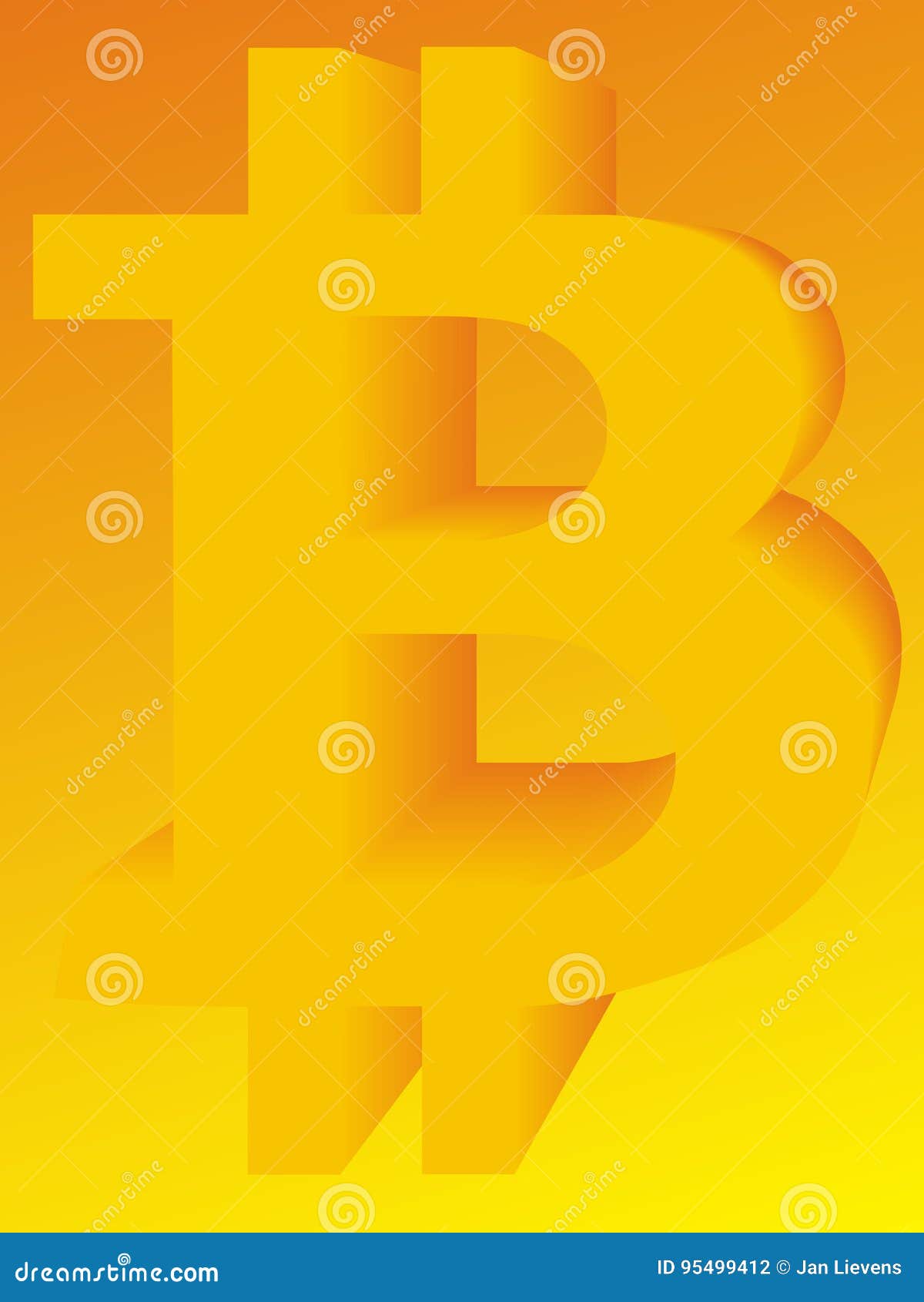 Three Dimensional Bitcoin Logo Stock Illustration - Illustration of ...