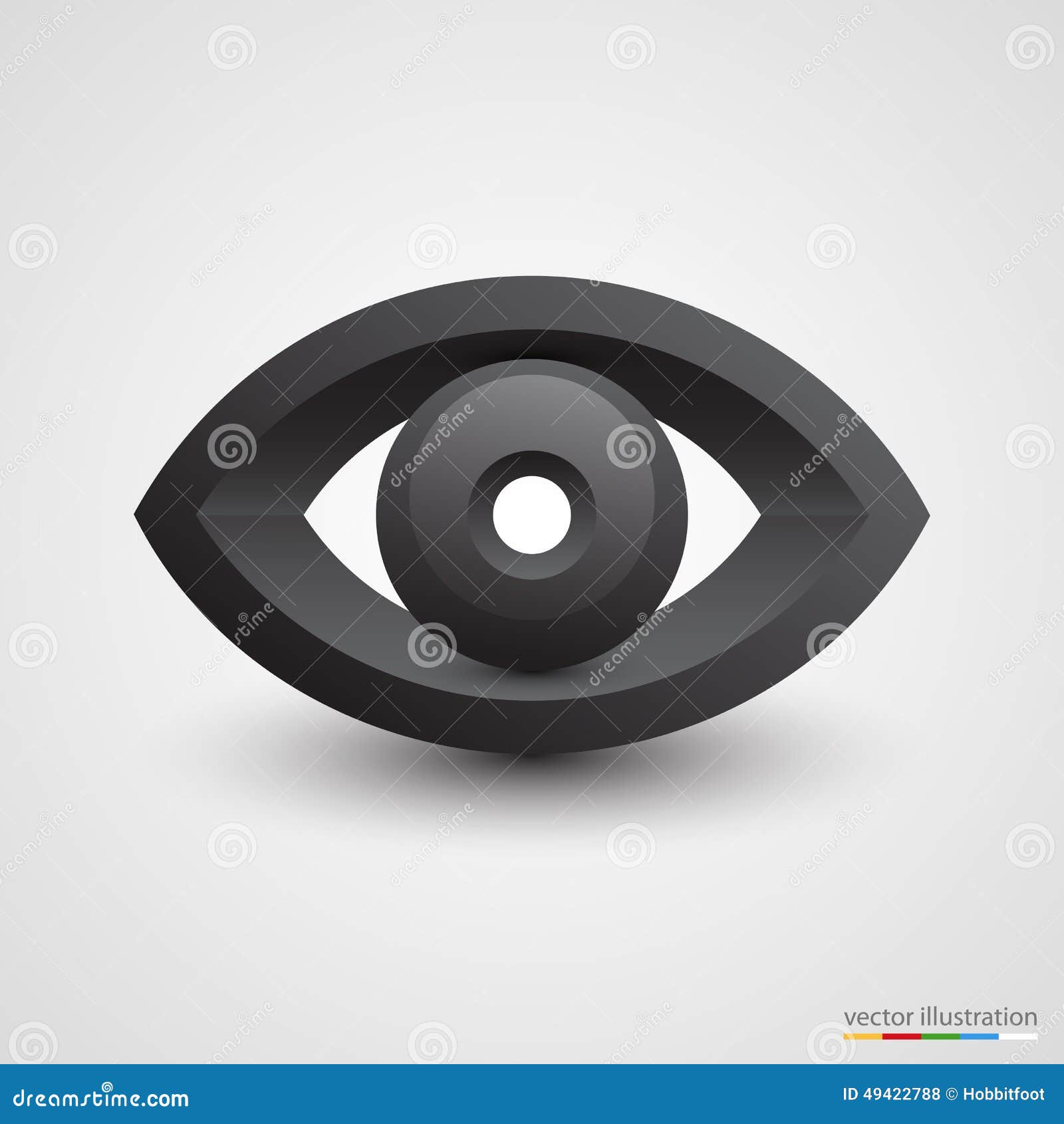 Three-dimensional Black Eye on White Background Stock Vector ...