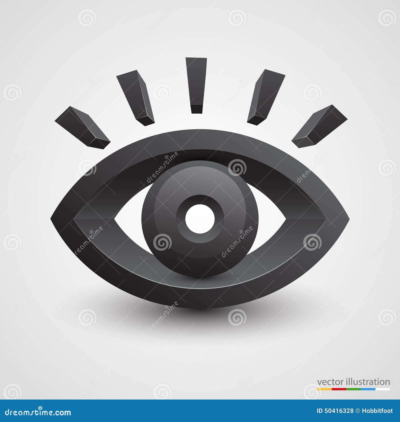 Three-dimensional Black Eye on White Background Stock Vector ...