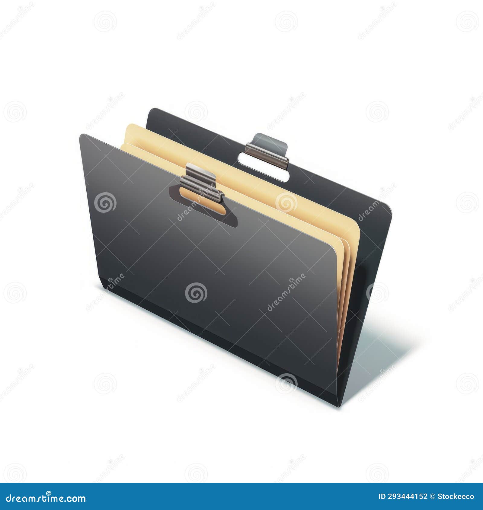 Minimalist Black Paper Folder with Clip - Stylish and Functional Stock ...