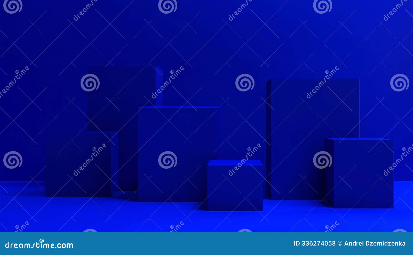 Three-dimensional Blue Shapes Form a Wall. Business Background Stock ...