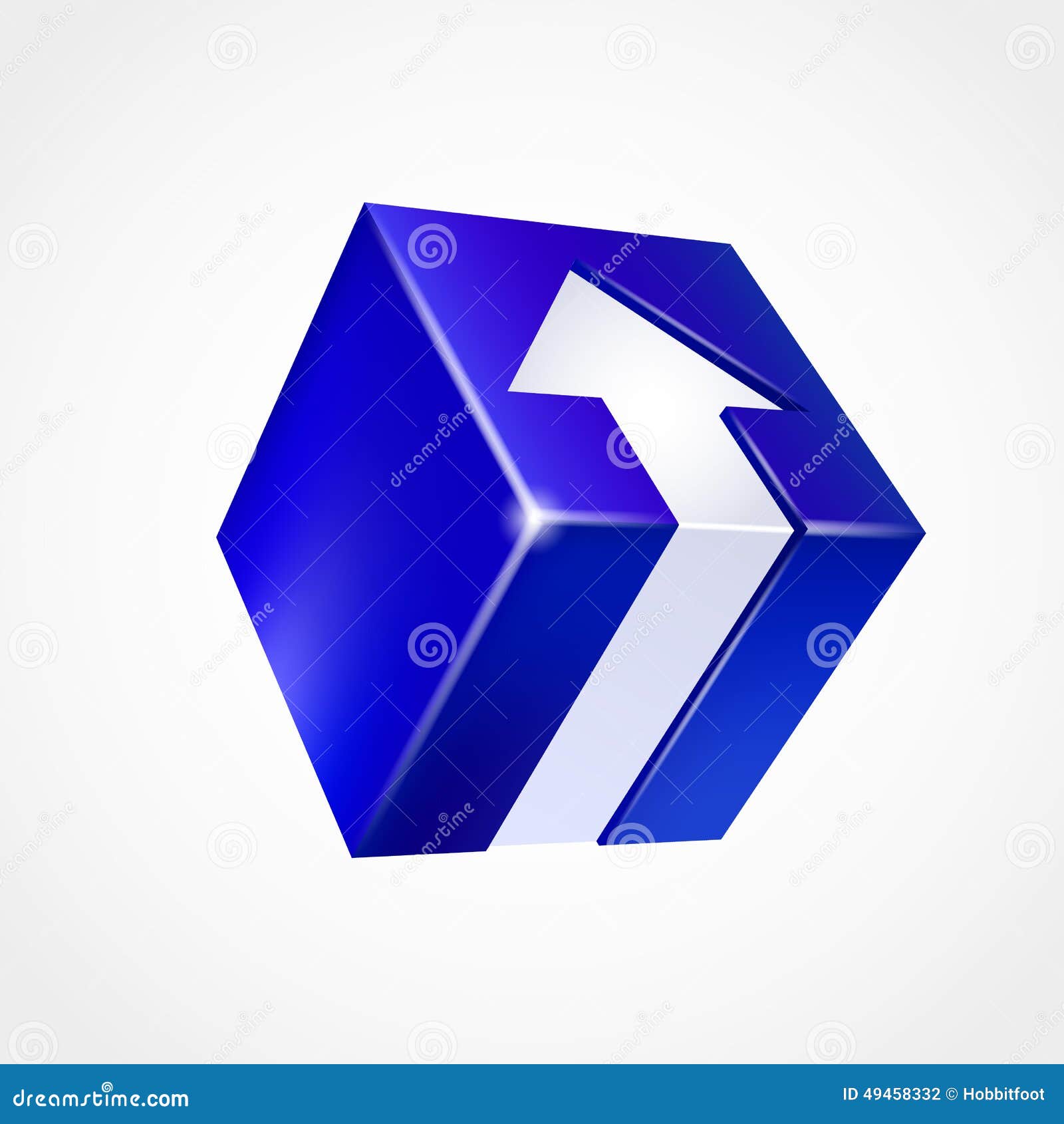 Three-dimensional Box with Arrow. Stock Vector - Illustration of ...