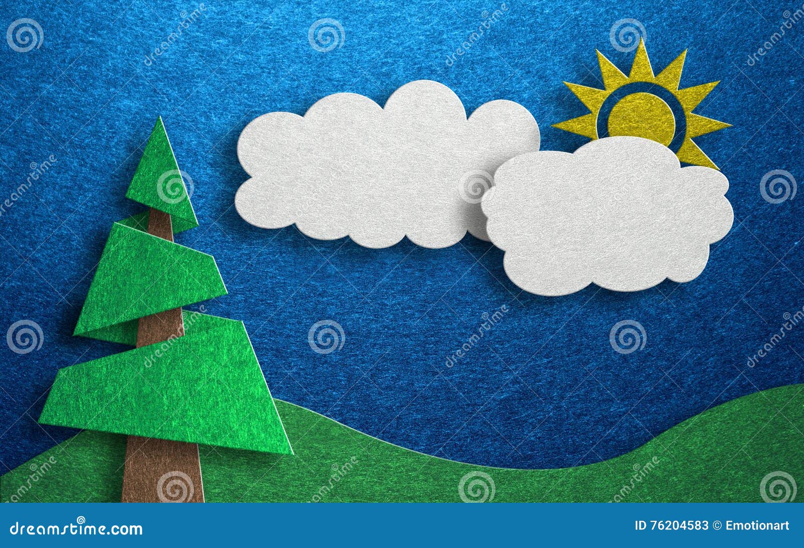 Three Dimensional Card Design with One Pine Tree Stock Illustration - Illustration of ...