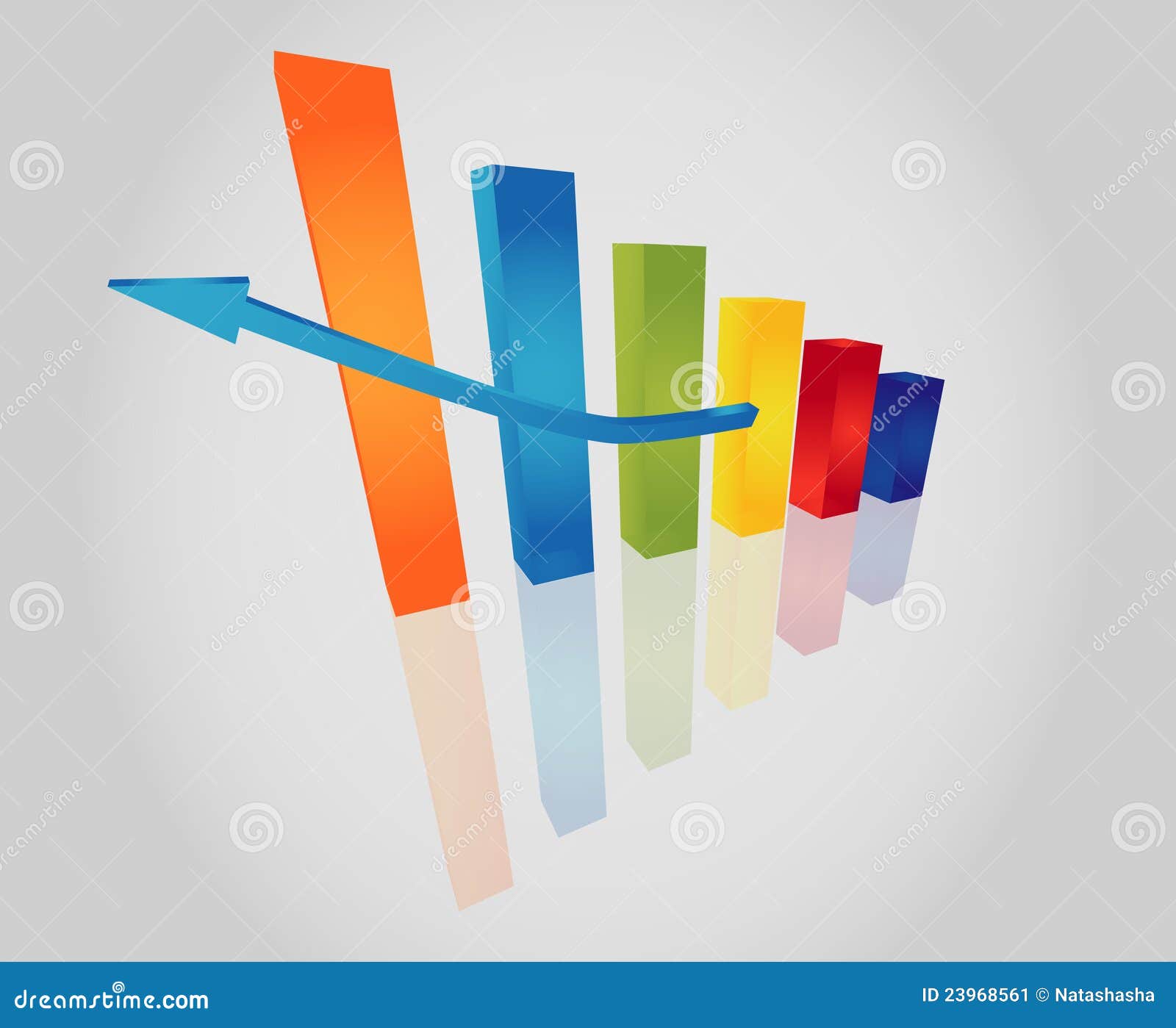 Three dimensional chart stock vector. Illustration of arrow - 23968561