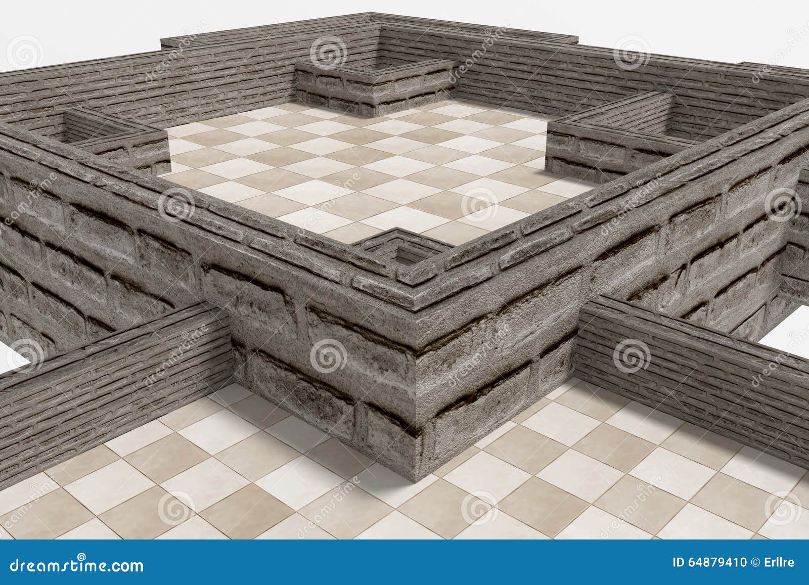 Three-dimensional Chess Boards on White Background Stock Illustration ...