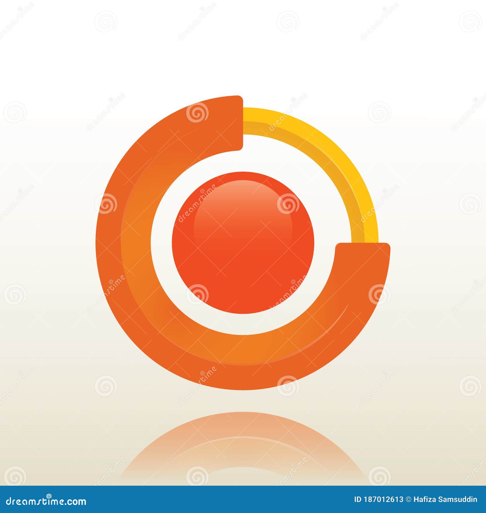 Three Dimensional Circle Diagram. Vector Illustration Decorative Design ...