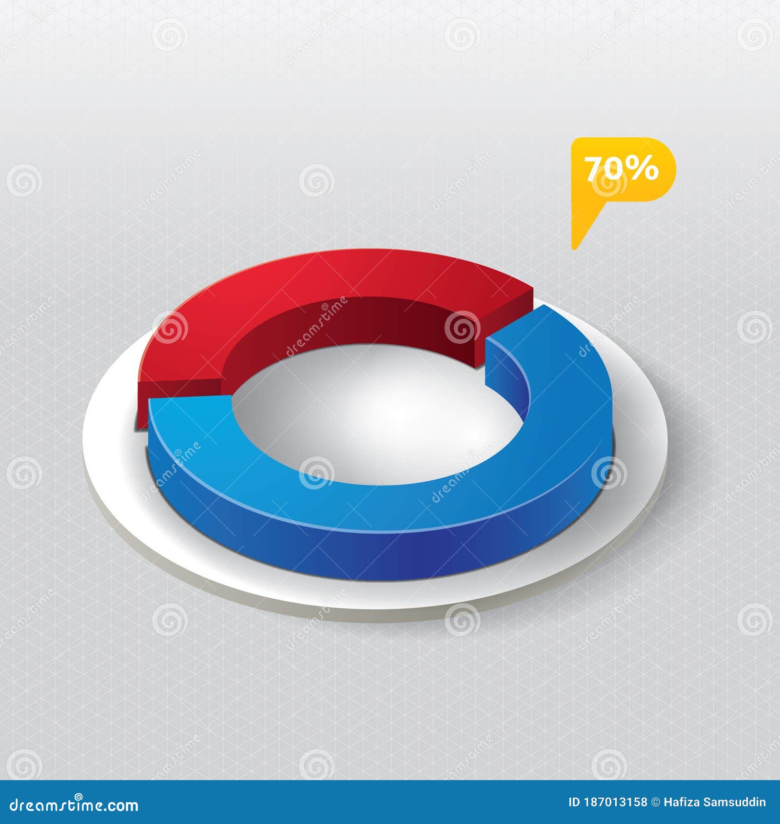 Three Dimensional Circle Diagram. Vector Illustration Decorative Design ...