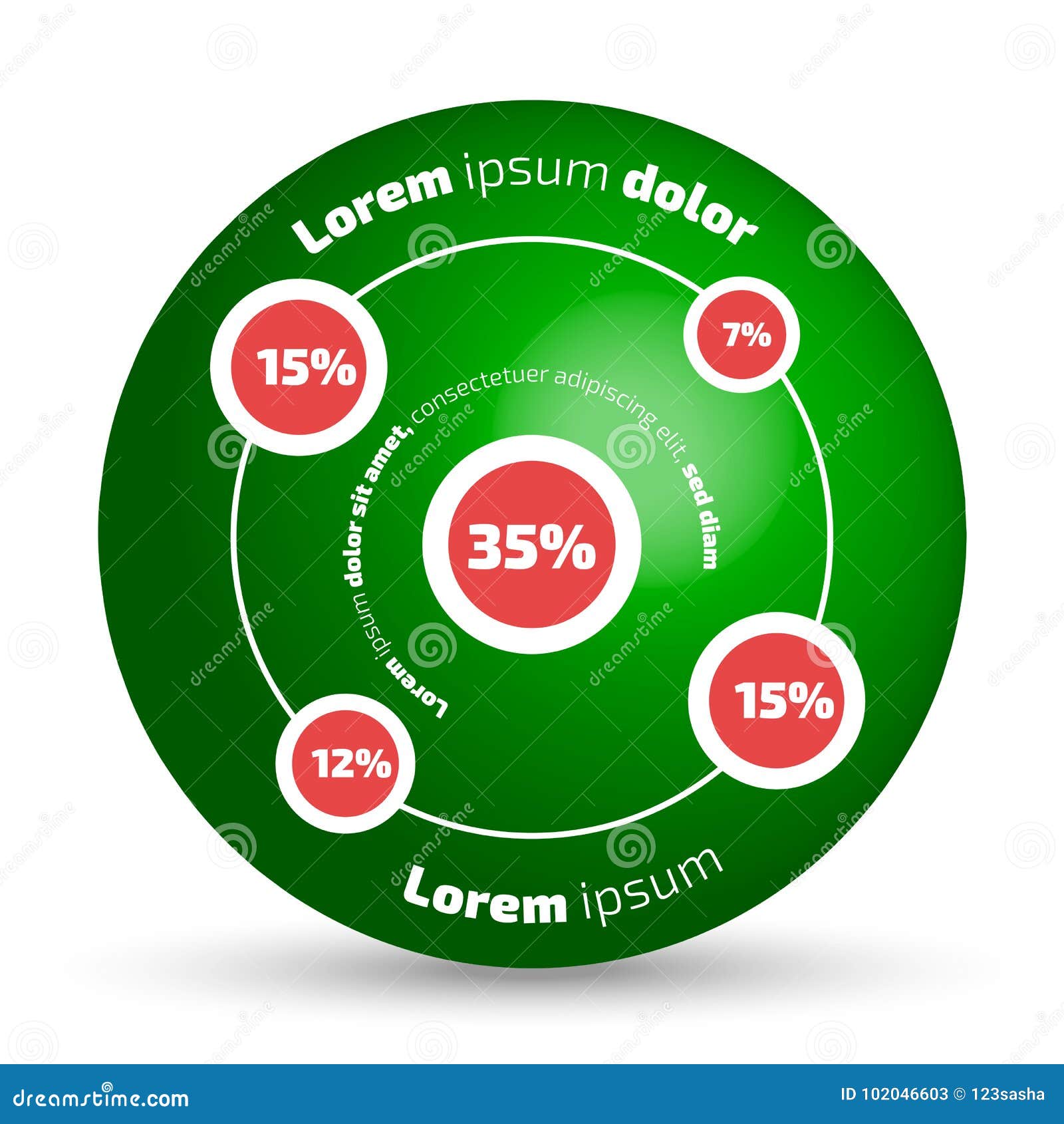 Three Dimensional Circle Shape Infographic Stock Vector - Illustration ...