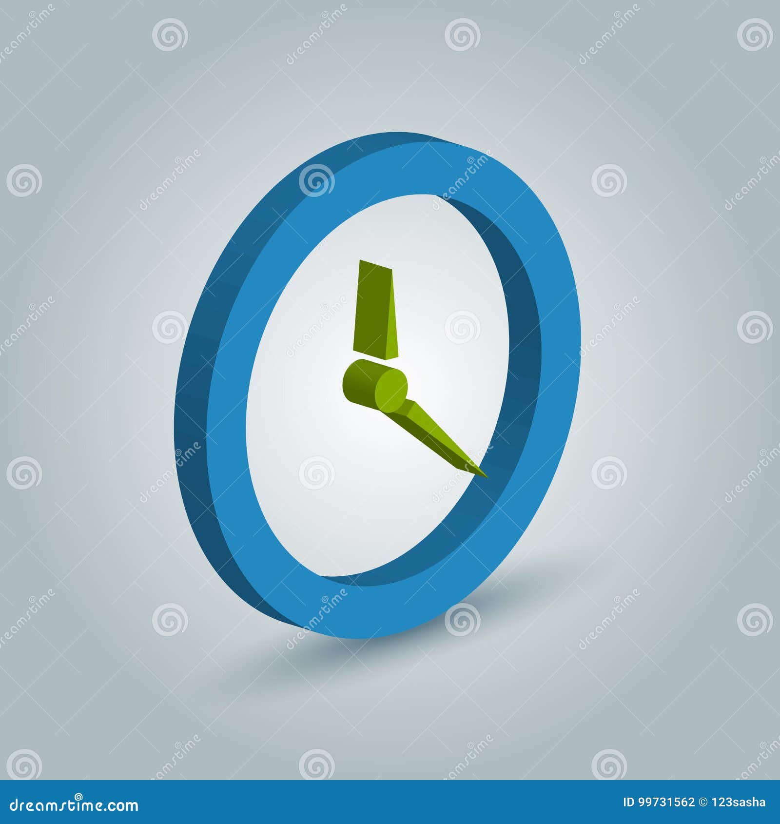 Three Dimensional Clock Icon Stock Vector - Illustration of clock ...