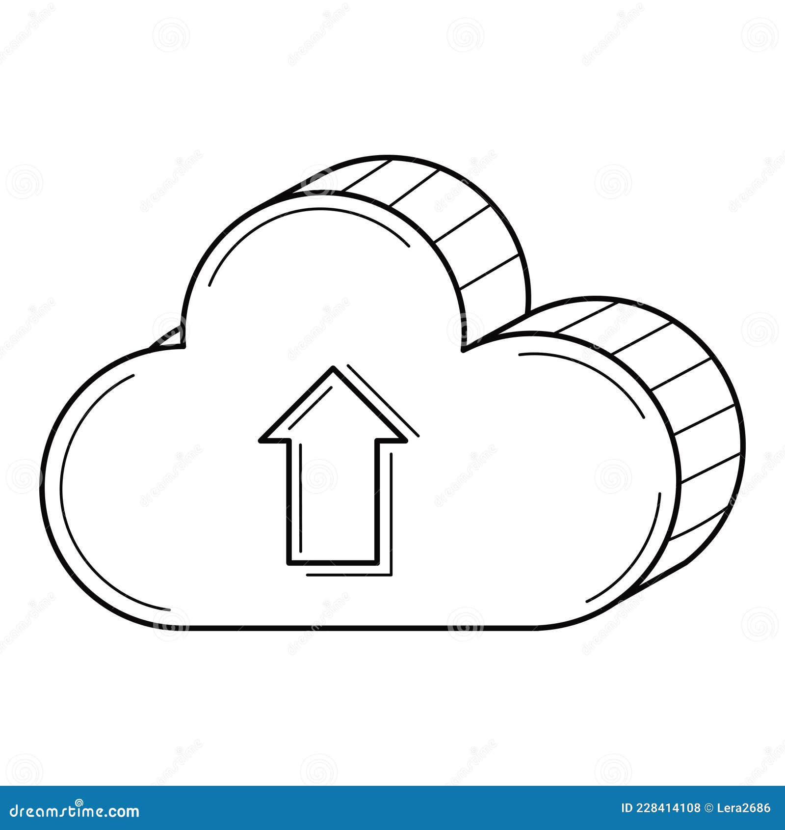 A Three-dimensional Cloud with an Up Arrow. the File Upload Symbol ...