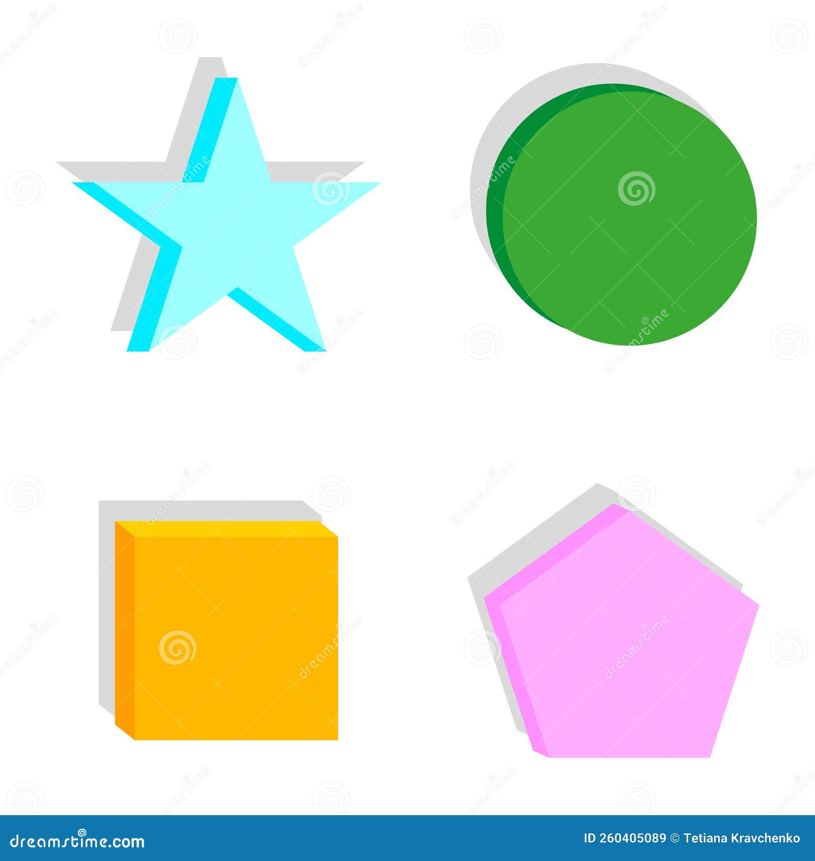 Three-dimensional Colored Geometric Shapes. Color Background. Geometric ...