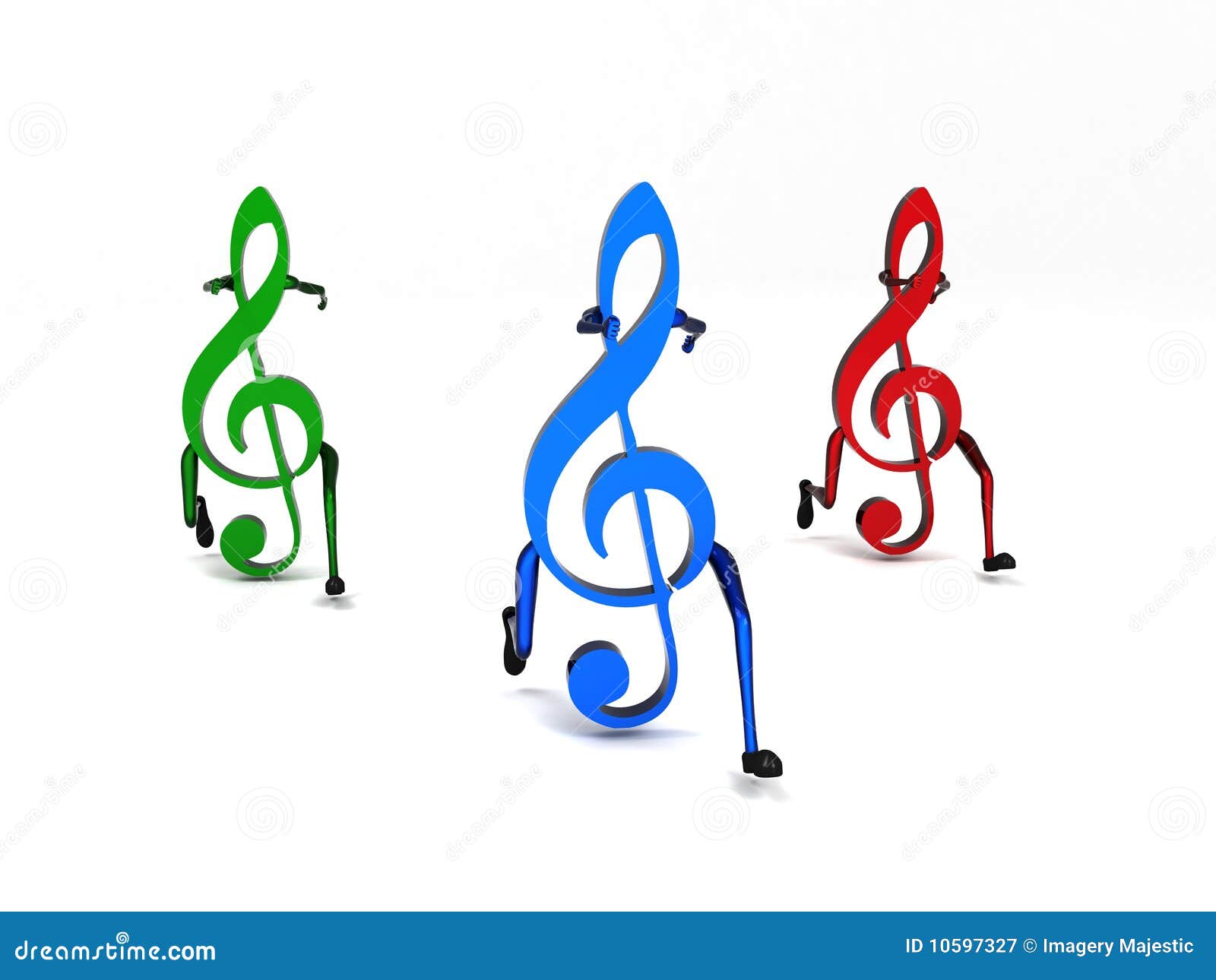 Three Dimensional Colored Musical Notes Stock Illustration ...