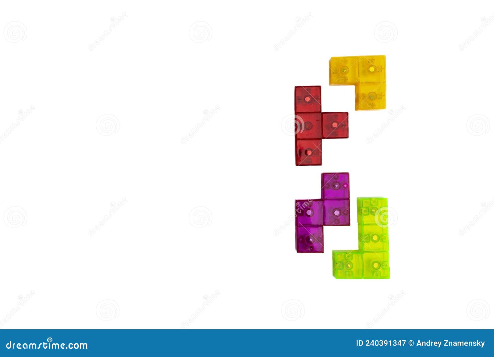 Three-dimensional Colored Tetris Figures Isolated on a White Background ...