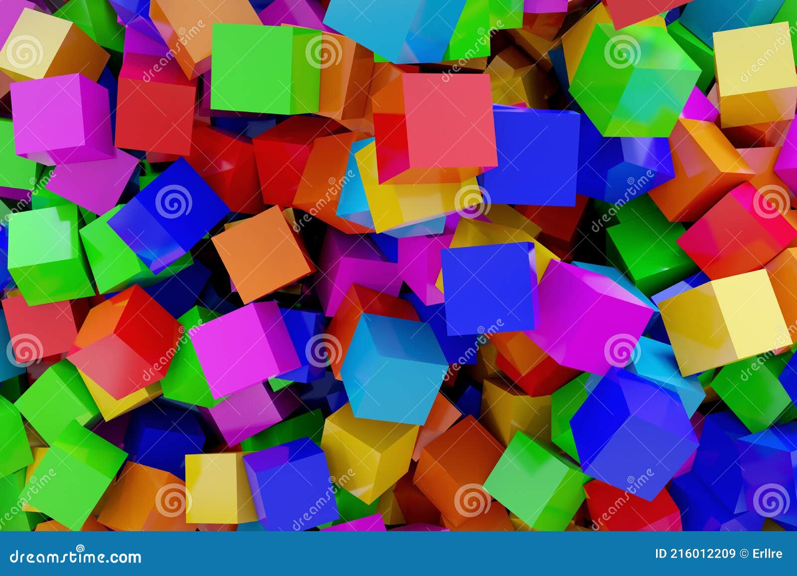 Three-dimensional Colorful Cubes Stock Illustration - Illustration of ...