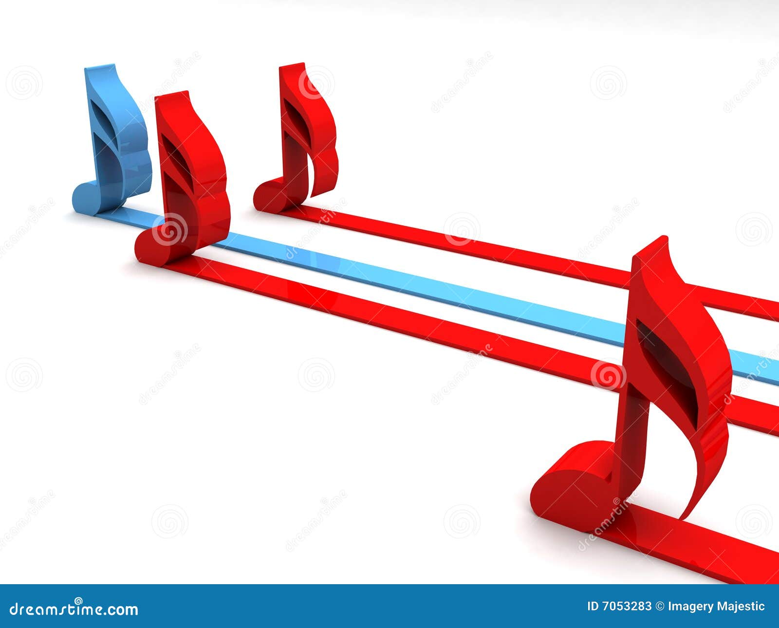 Three Dimensional Colorful Music Notes Stock Illustration ...