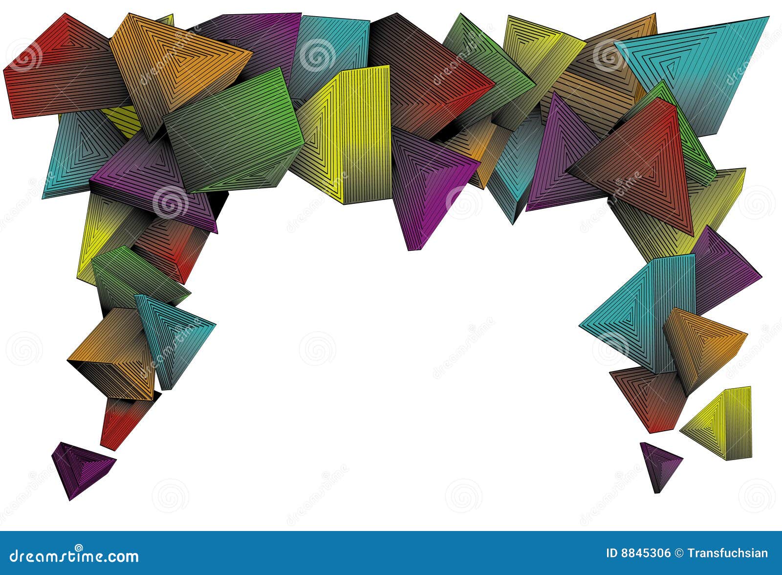 Three Dimensional Colorful Triangles Stock Vector - Illustration of ...
