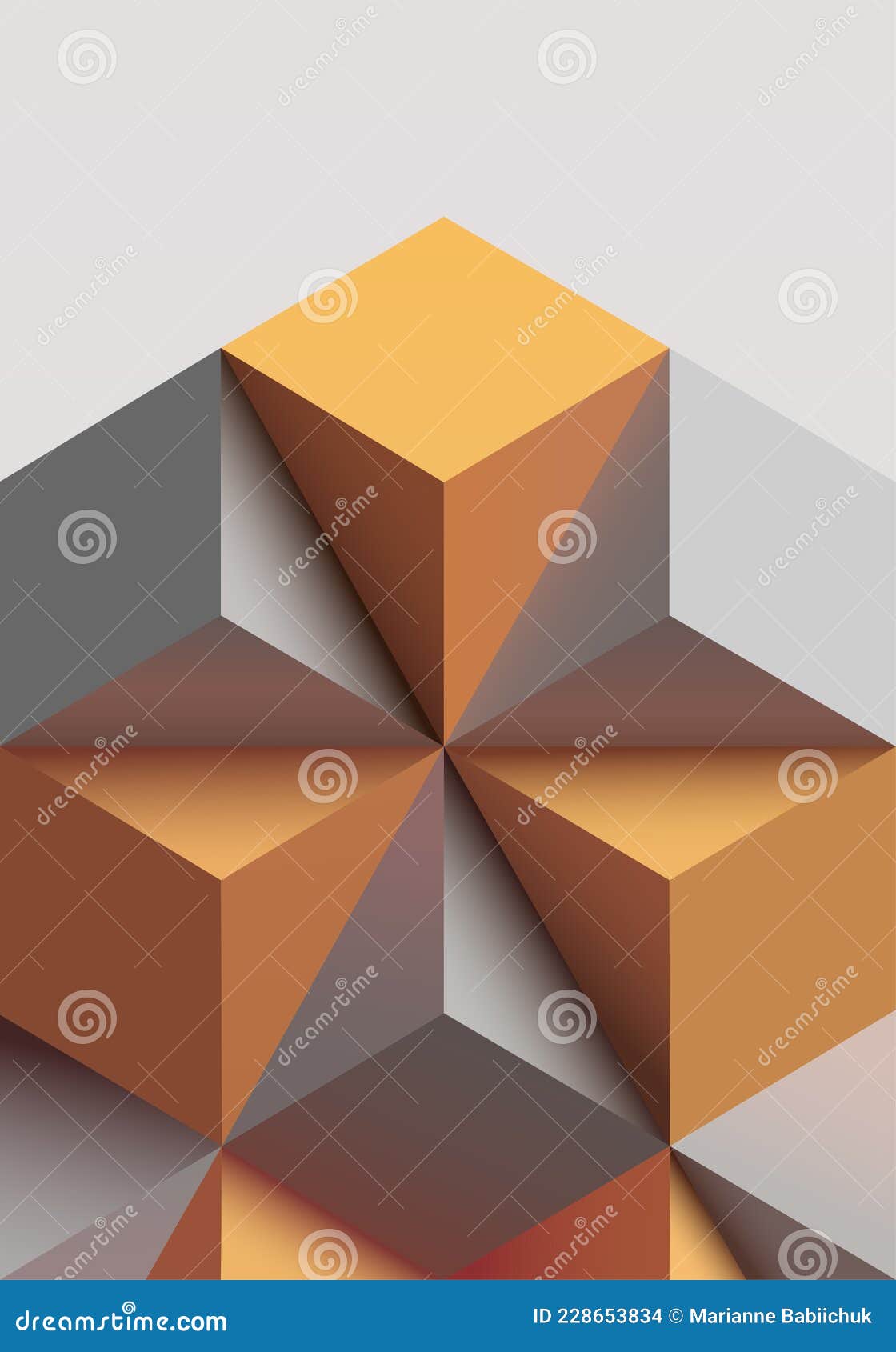 Three Dimensional Complex Shape. Abstract Poster Design Template ...