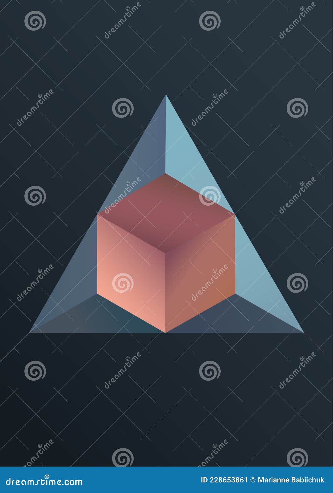 Three Dimensional Complex Shape. Abstract Poster Design Template ...
