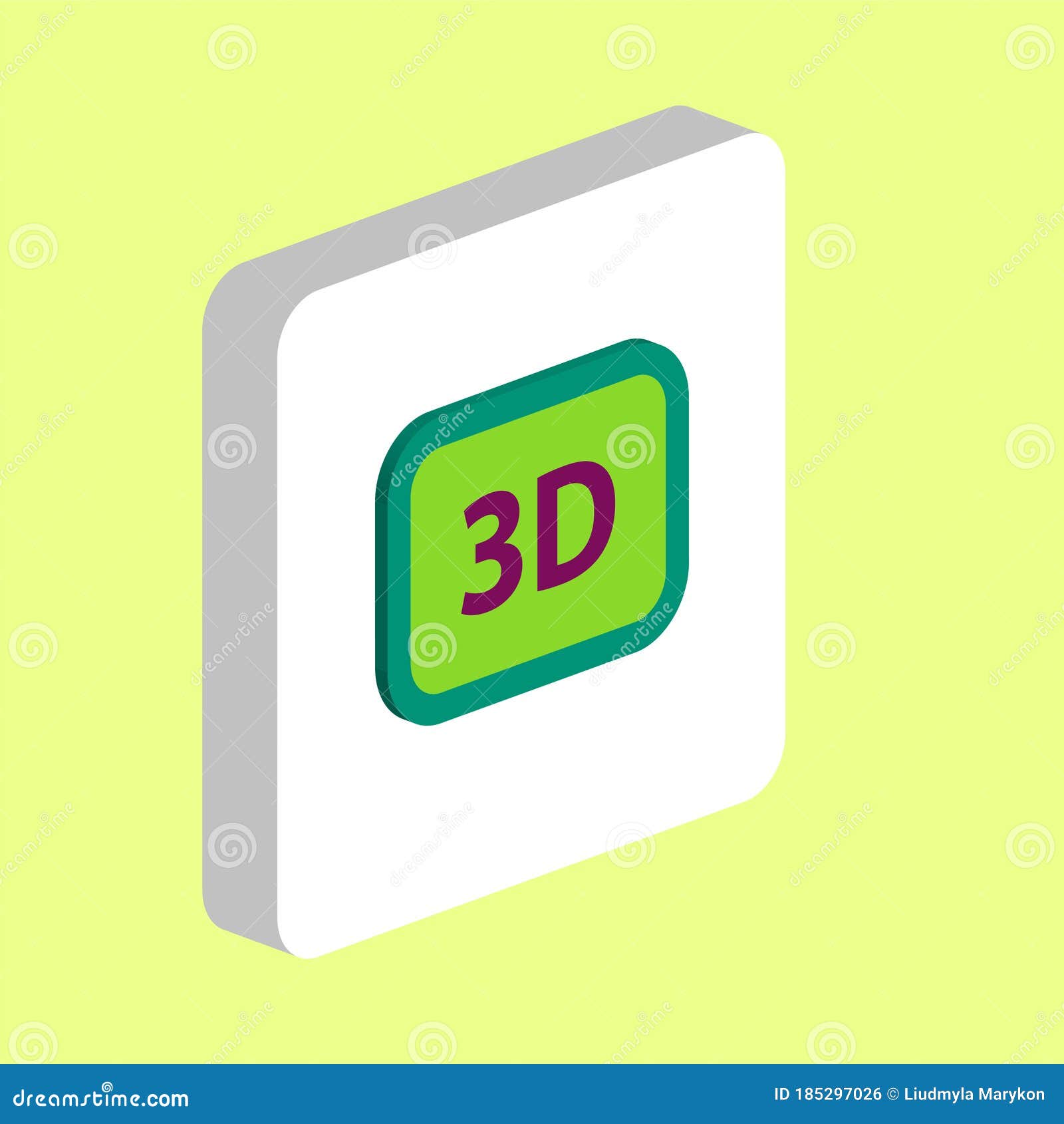 Three Dimensional Computer Symbol Stock Illustration - Illustration of ...