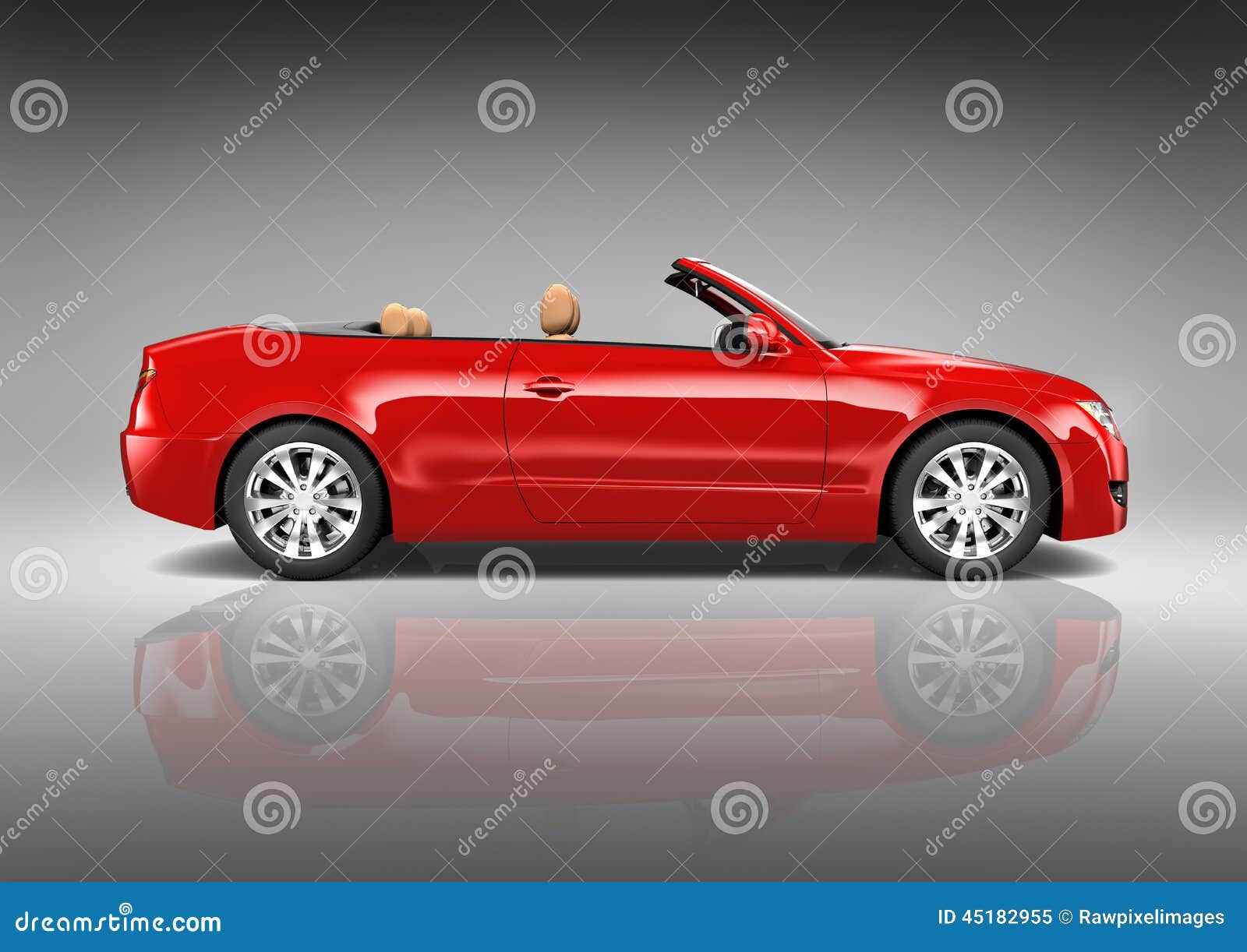 Three Dimensional Contemporary Red Sedan Convertible Stock Image ...