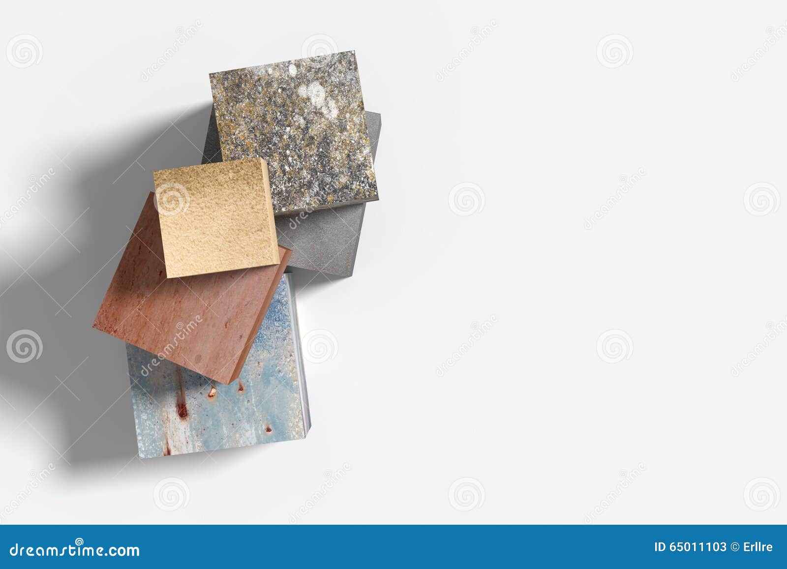 Three-dimensional Cube Made of Different Material Stock Illustration ...