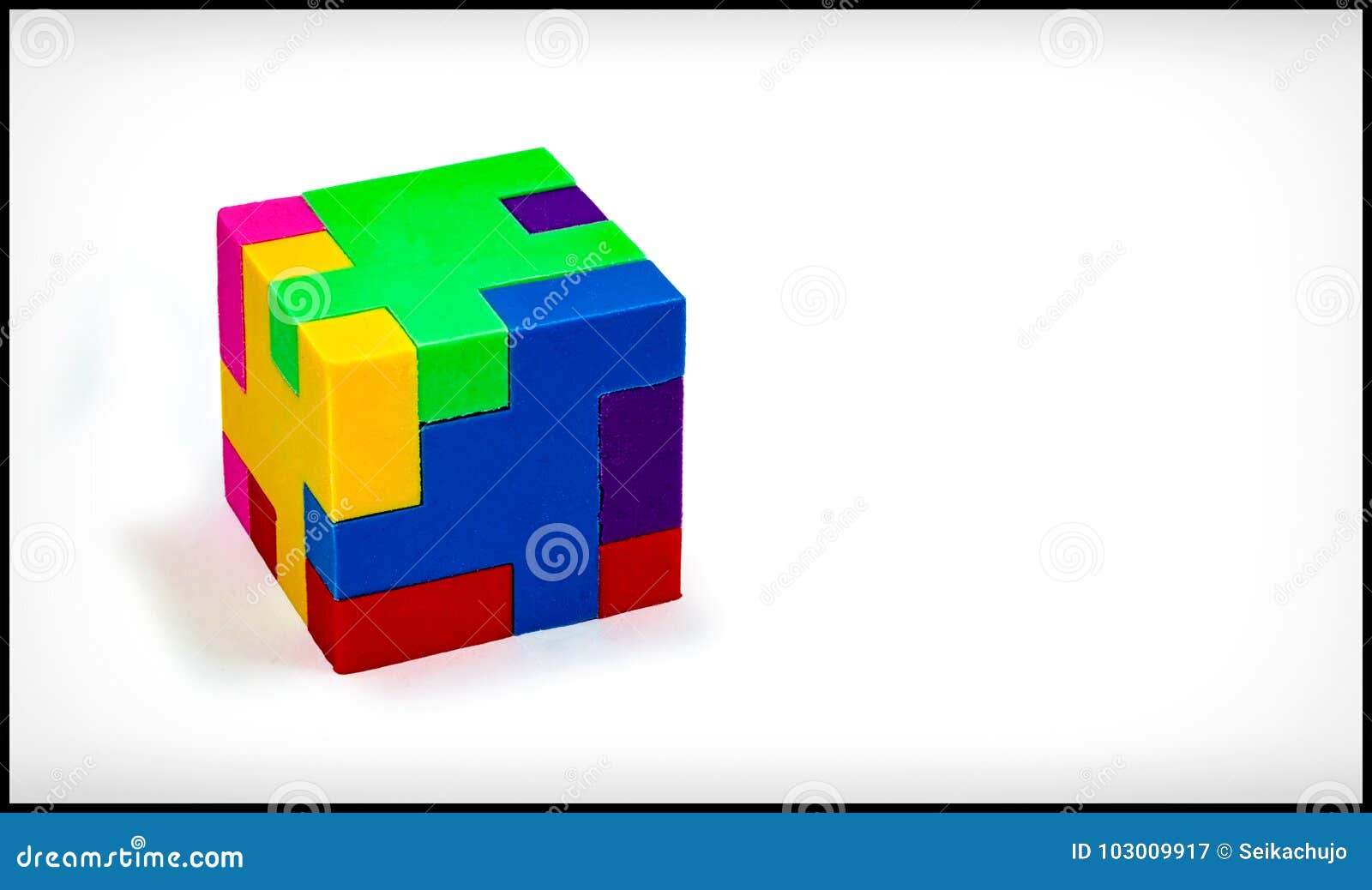 Three Dimensional Cube Puzzle on White Background Editorial Photography ...