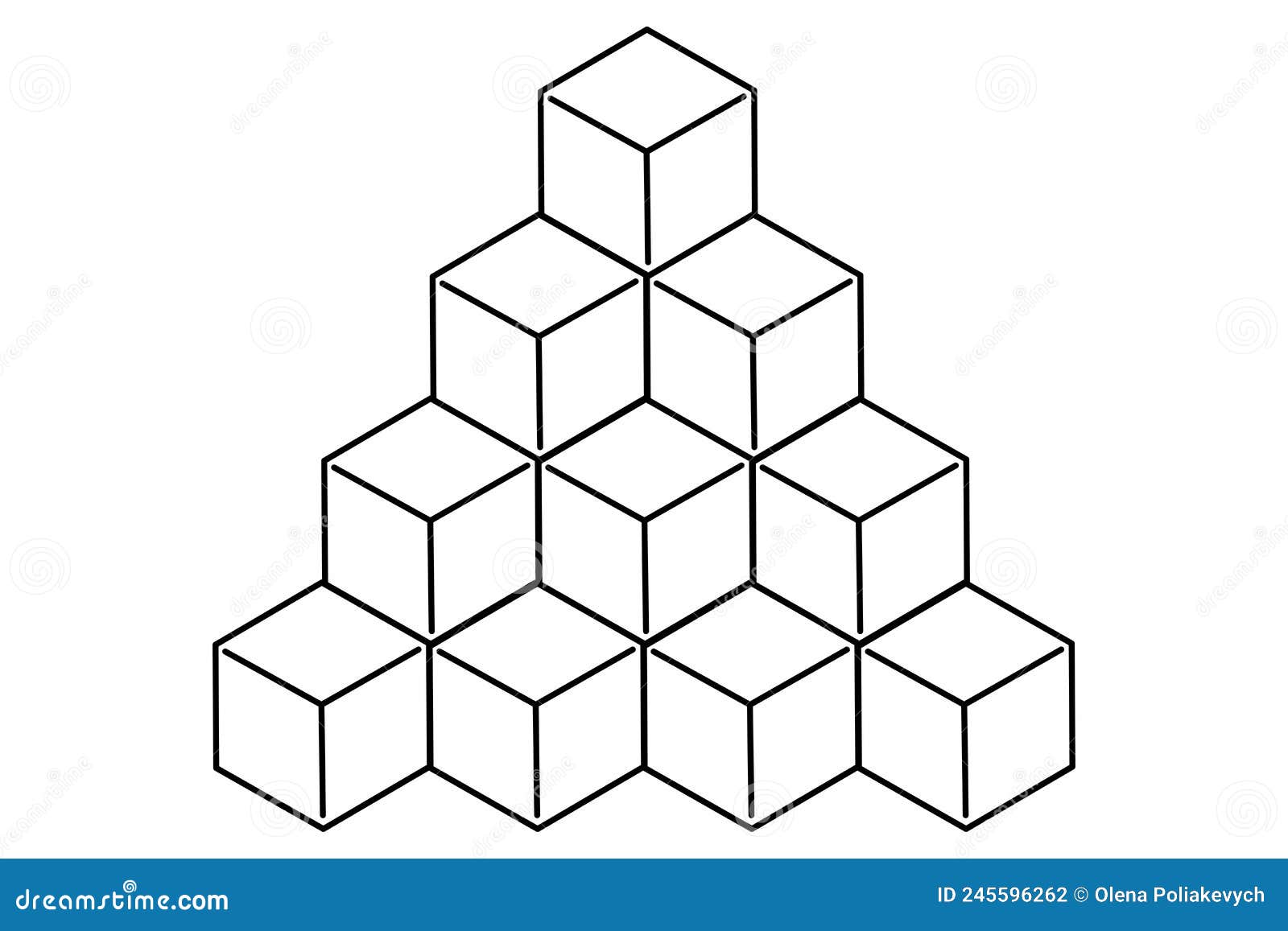 Three-dimensional Cubes Lattice. Geometric Abstract Style. Vector ...