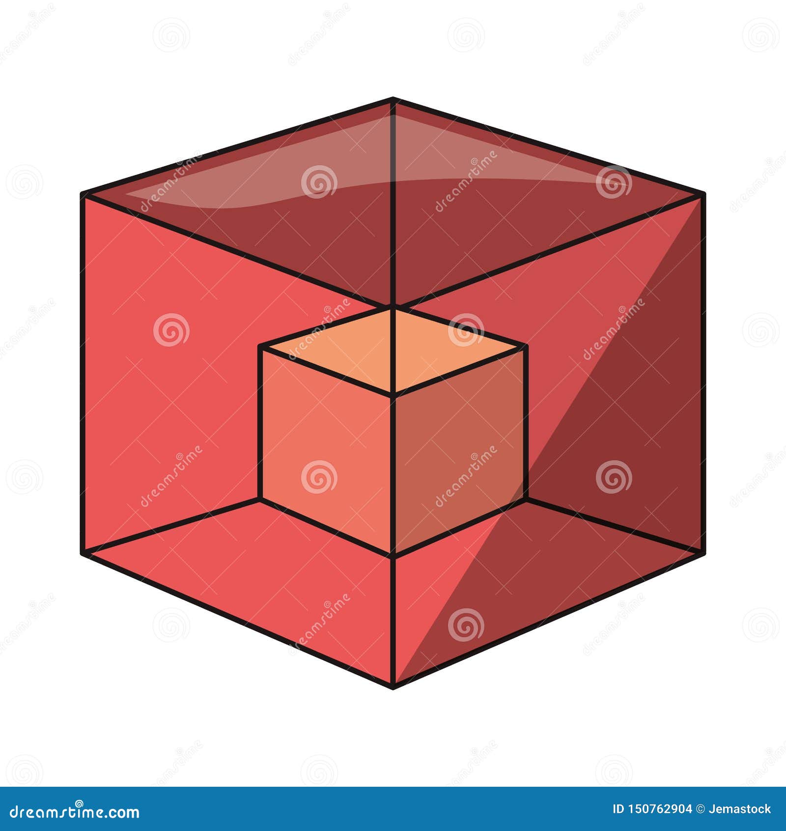 Three Dimensional Cubes Symbol Isolated Stock Vector - Illustration of ...