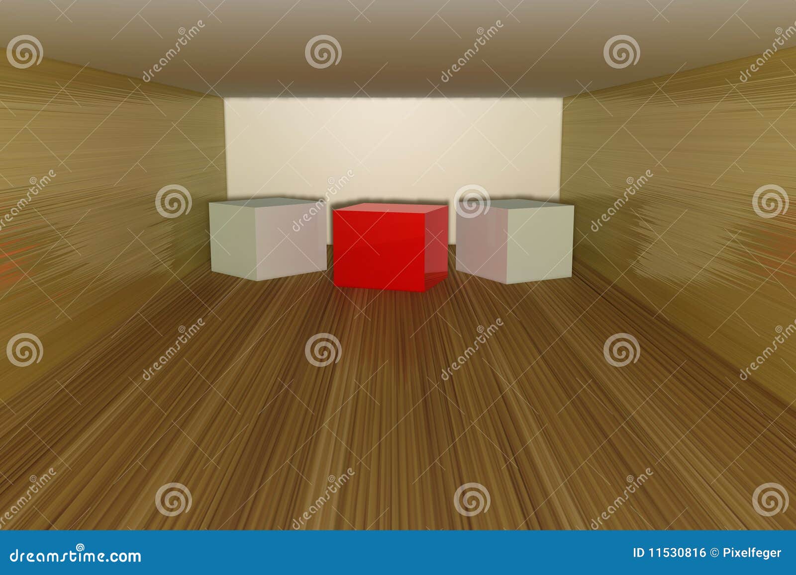 Three Dimensional Cubes on a Wood Floor Stock Illustration ...