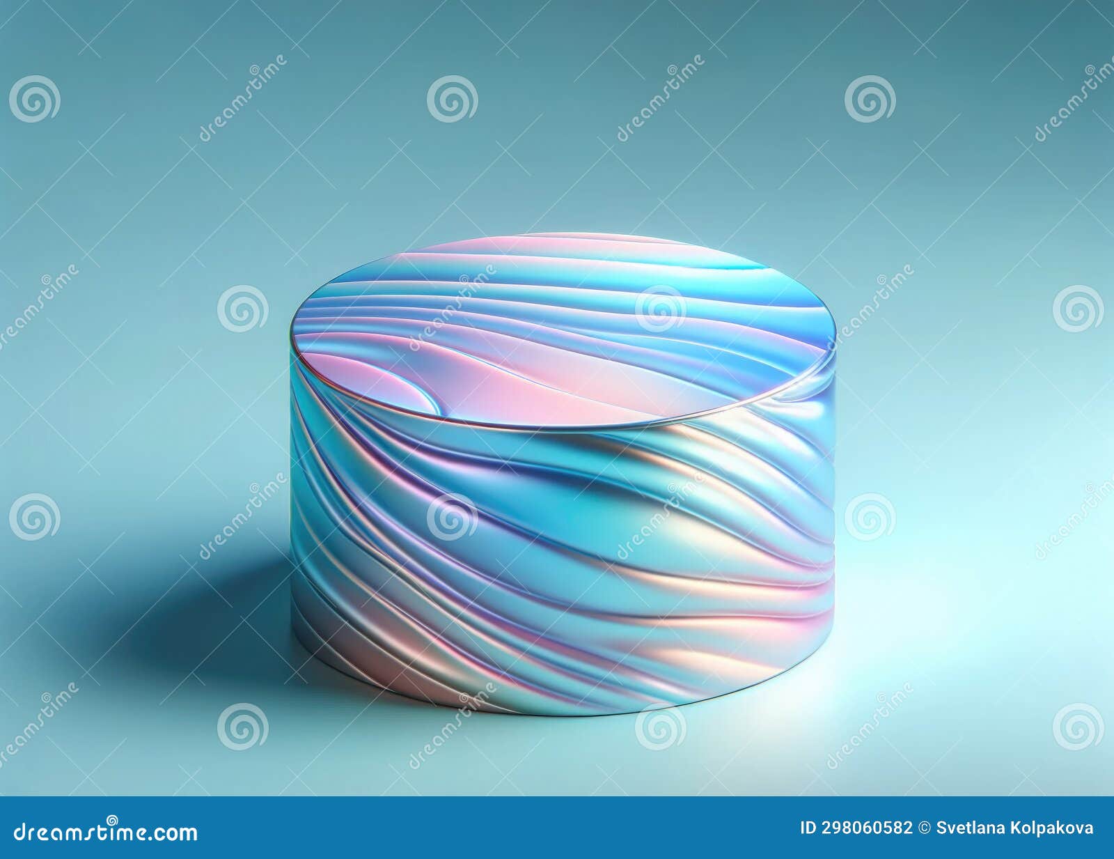A Three-dimensional Cylinder Object from a Neon Holographic Material on ...