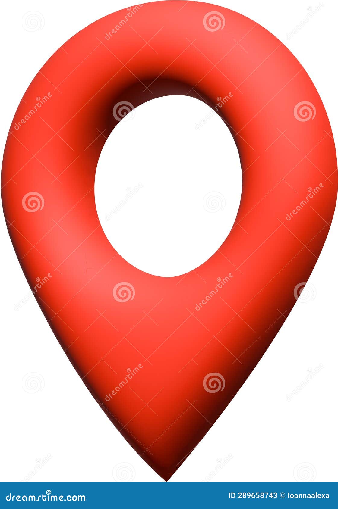 Three Dimensional 3d Orange-red Map Pin - Side View Stock Illustration ...