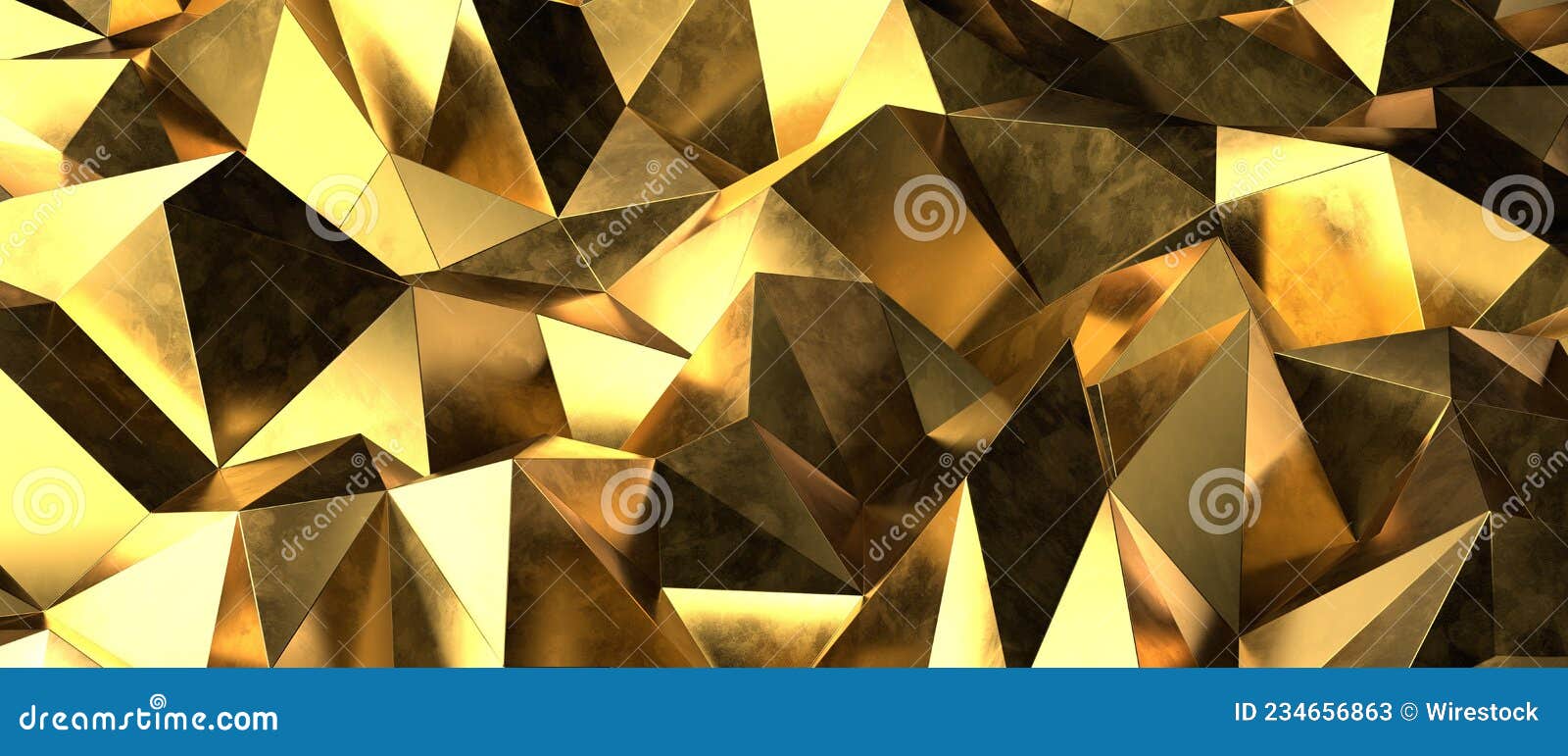 Three-dimensional 3D Rendering Golden Wallpaper Stock Illustration ...