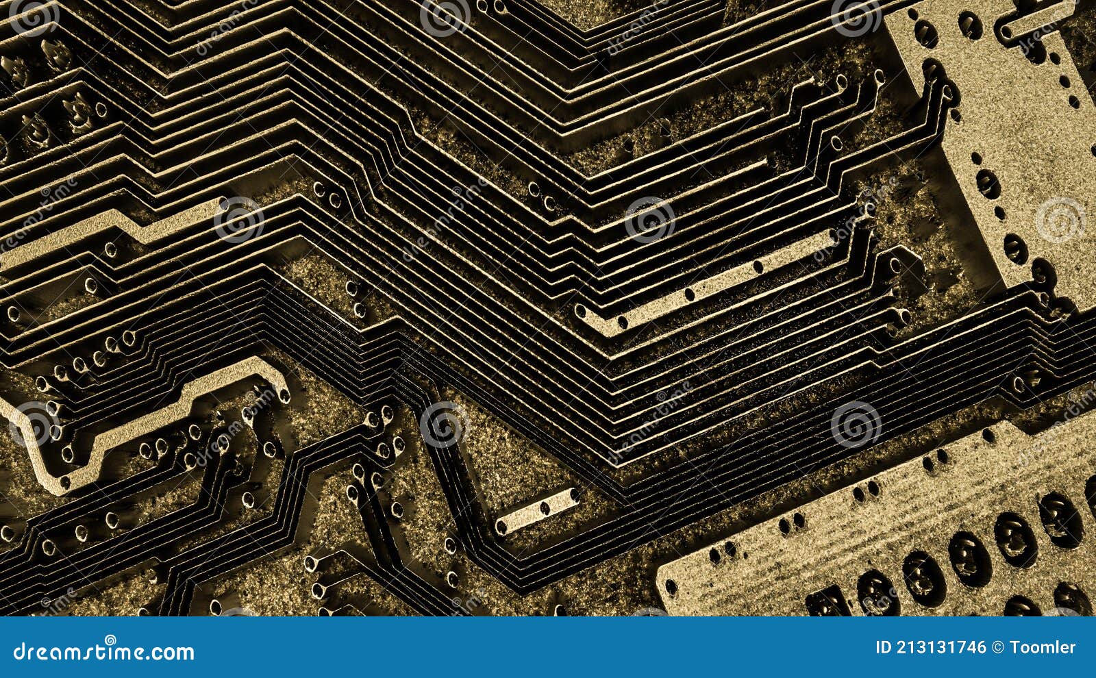 Three-dimensional Dark Digital Background. Stylized Circuit Board ...