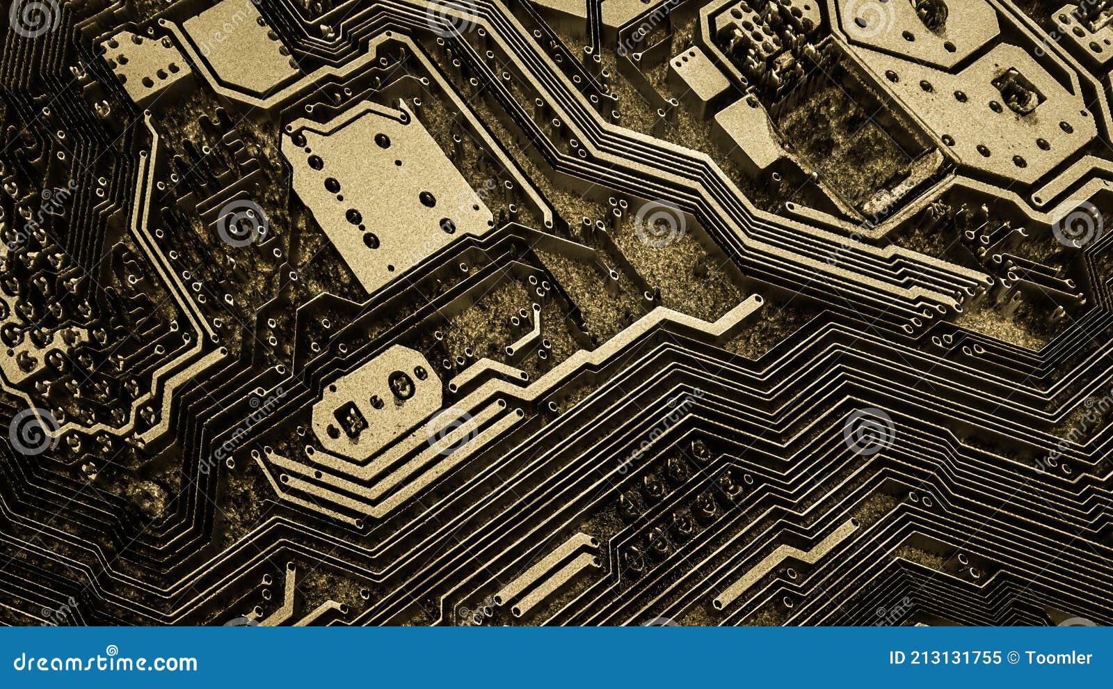 Three-dimensional Dark Digital Background. Stylized Circuit Board ...