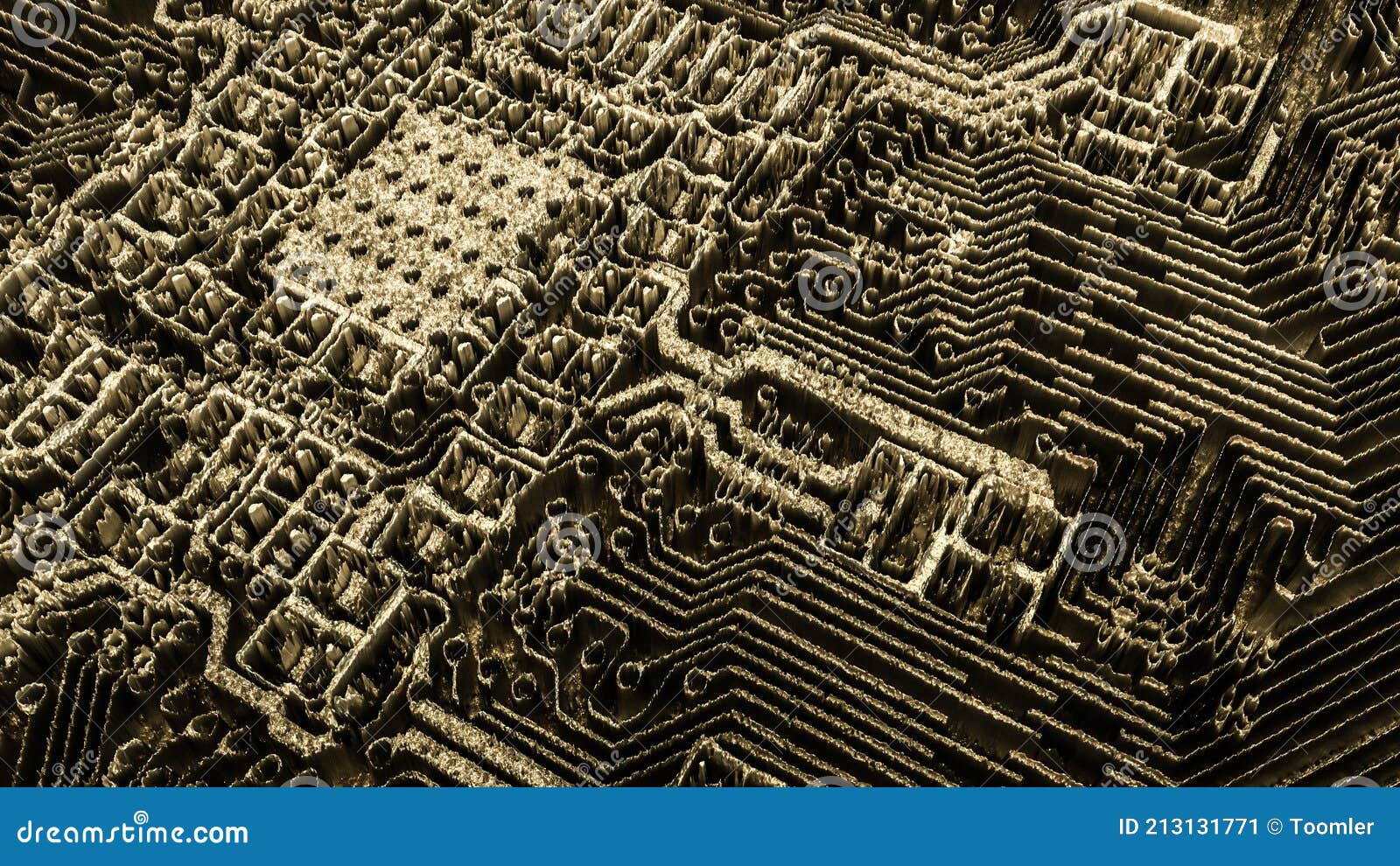 Three-dimensional Dark Digital Background. Stylized Circuit Board ...