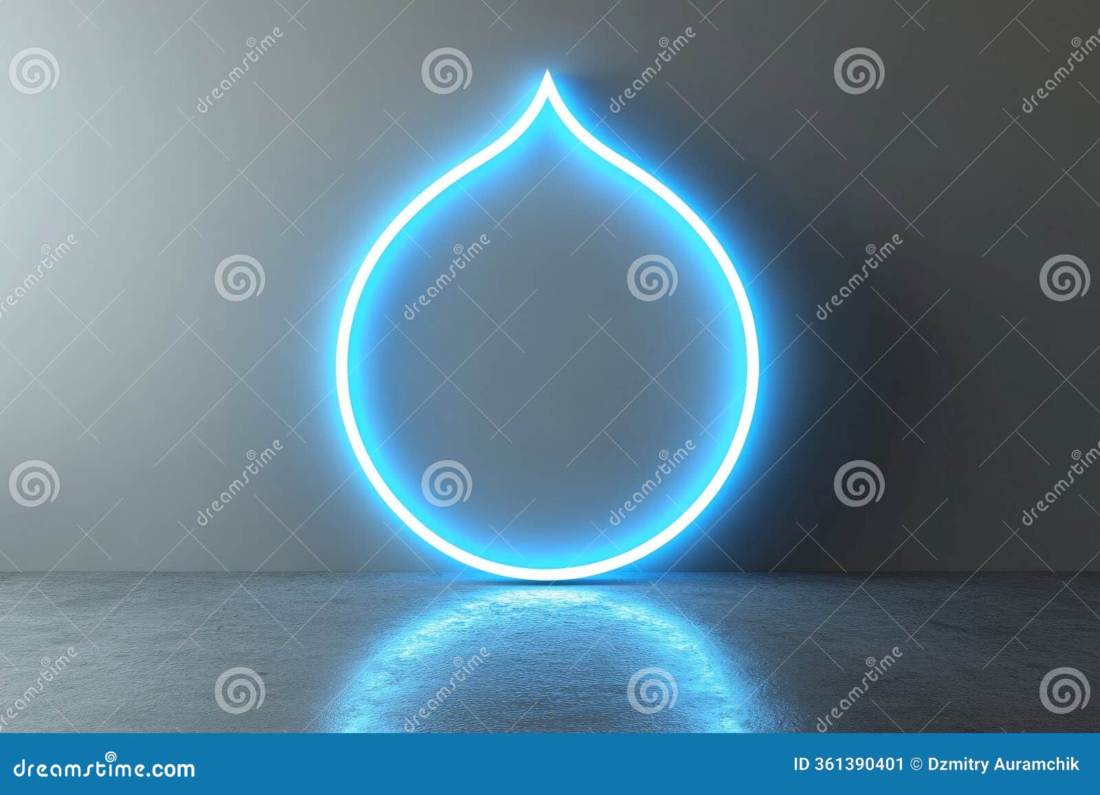 A Three-dimensional Depiction of a Bright Blue Droplet, Glowing and Set ...