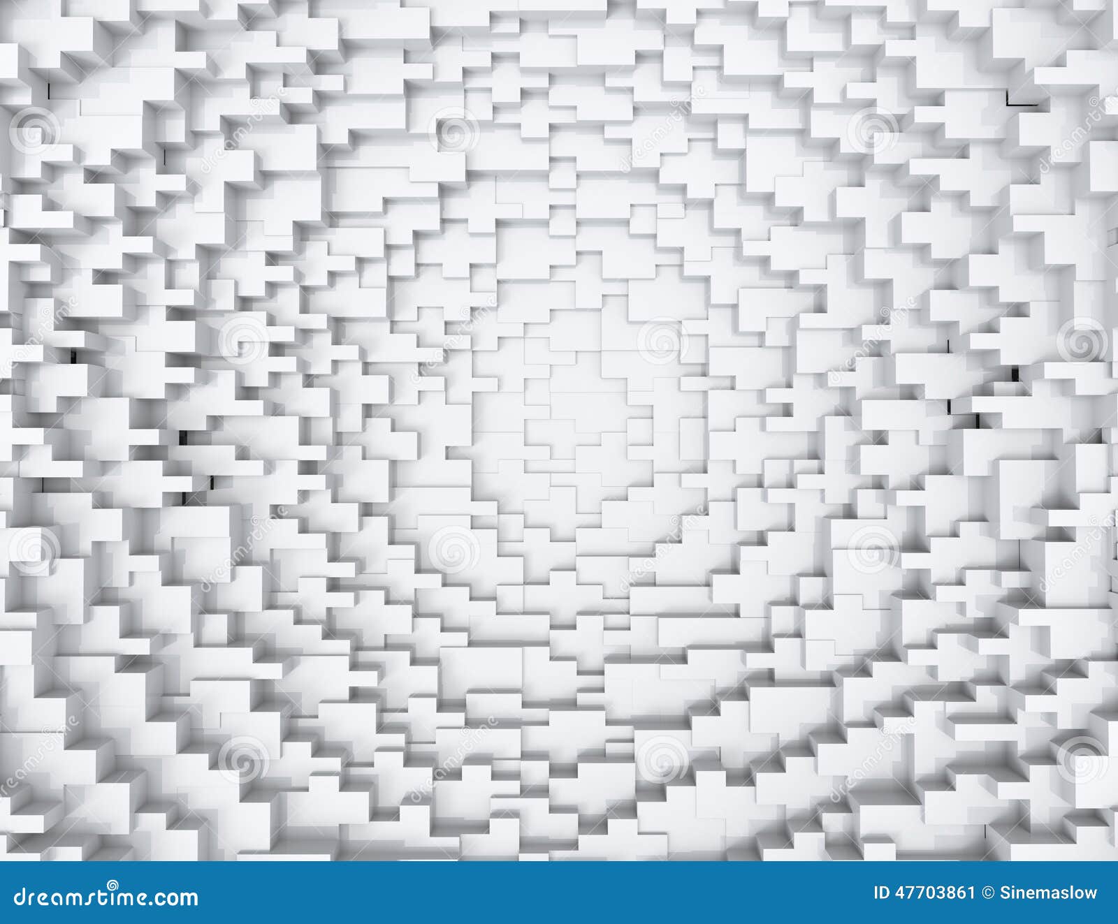 Three-dimensional Design from White Blocks Stock Illustration ...