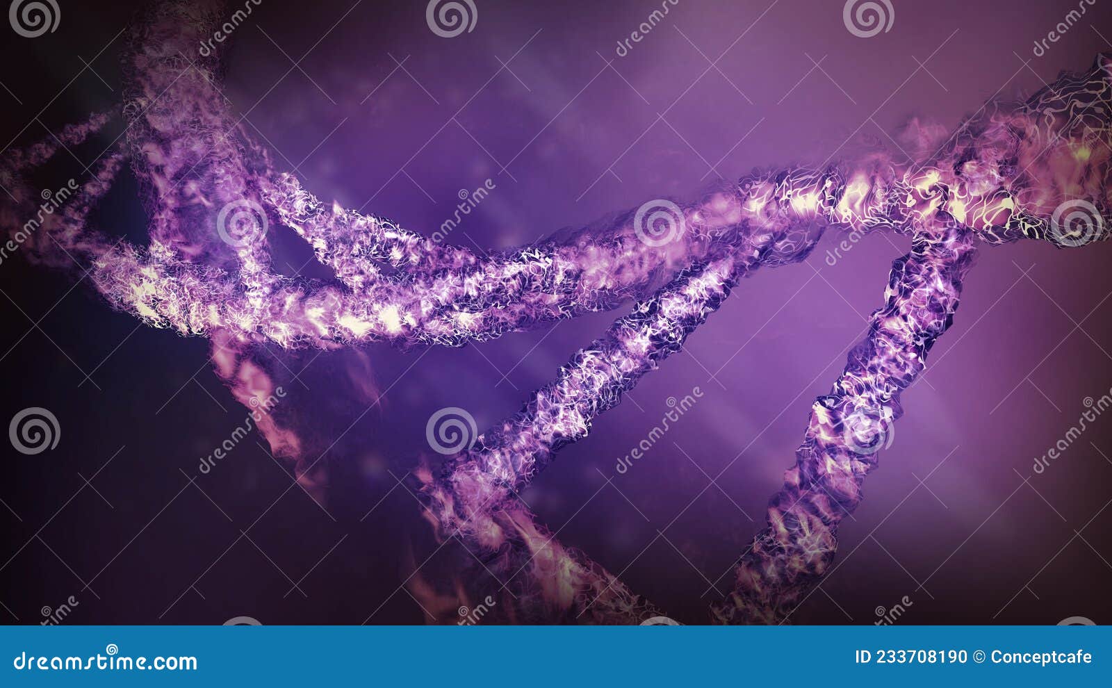 Three-dimensional DNA Strand in Virtual Space, 3D Render. Stock ...