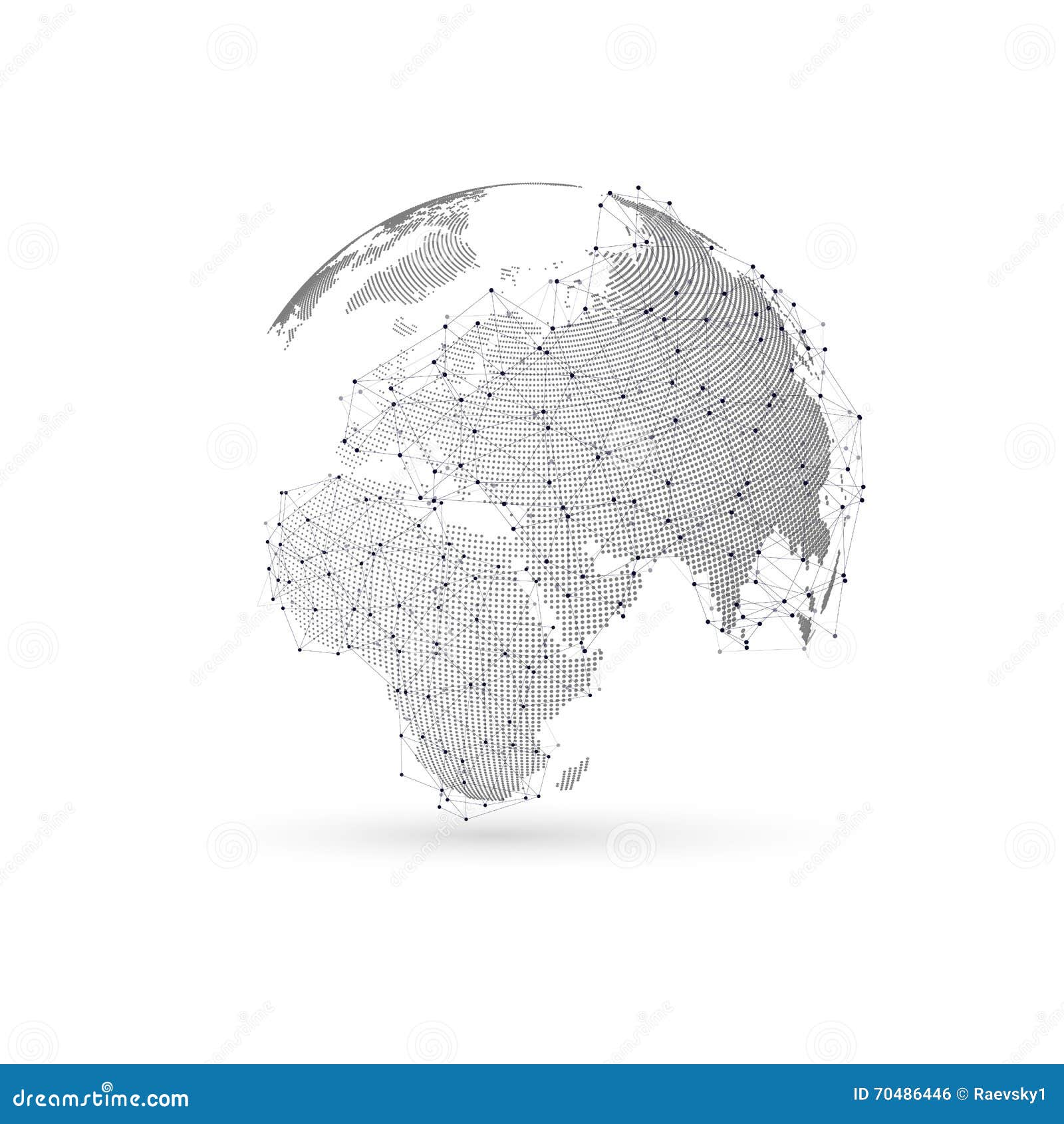 Three-dimensional Dotted World Globe with Abstract Construction and ...