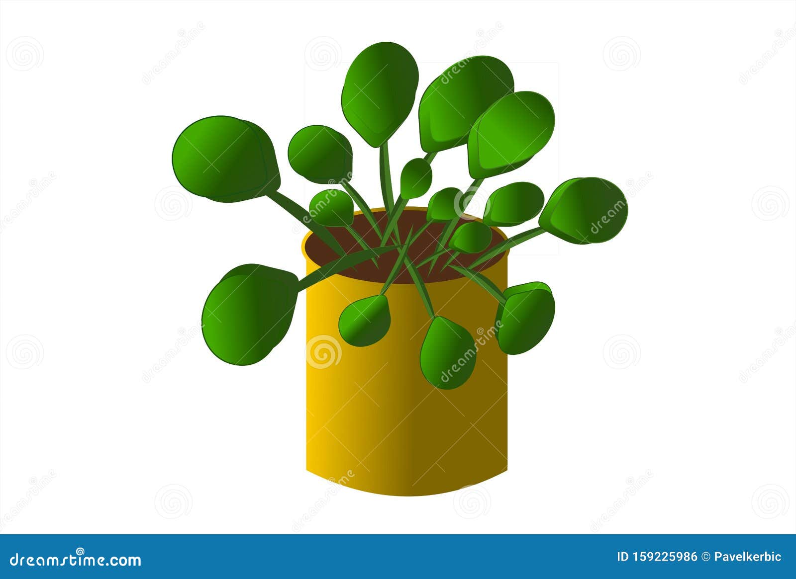 Three-dimensional Drawing of a Chinese Money Tree Stock Illustration ...