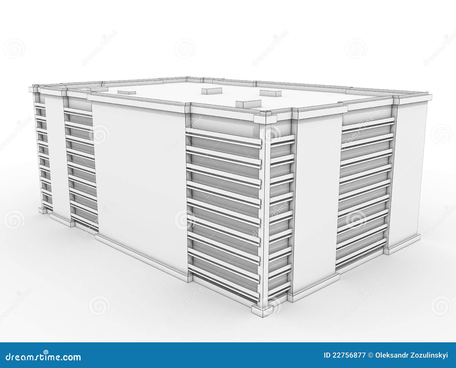 Three-dimensional Drawing of the House №8 Stock Illustration ...