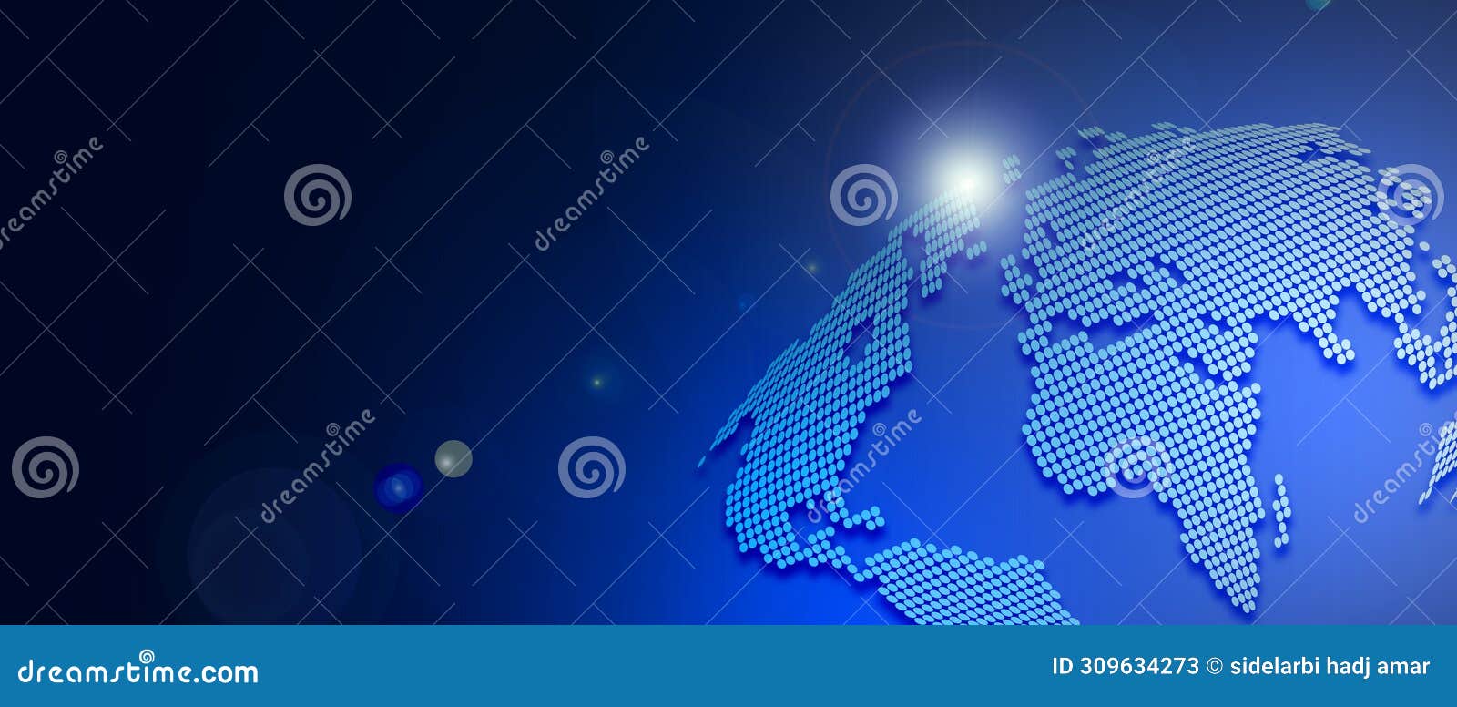 Three Dimensional Earth Composed of Lines on Blue Background Stock ...