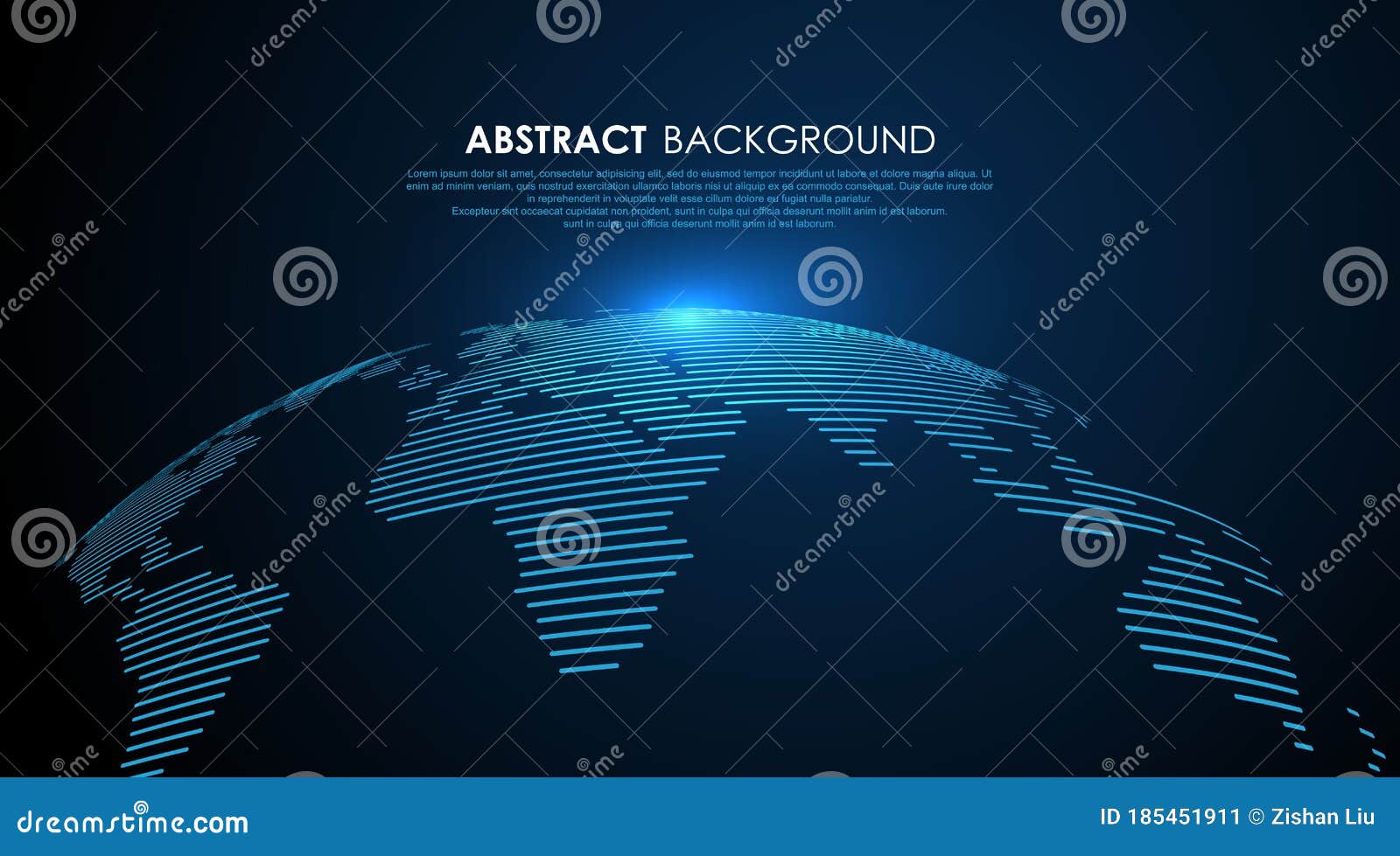 Three Dimensional Earth Composed of Lines. Stock Vector - Illustration ...