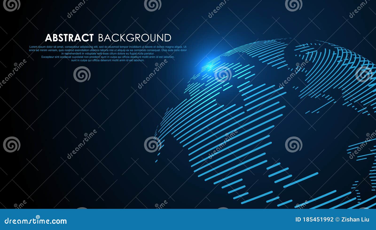 Three Dimensional Earth Composed of Lines. Stock Vector - Illustration ...