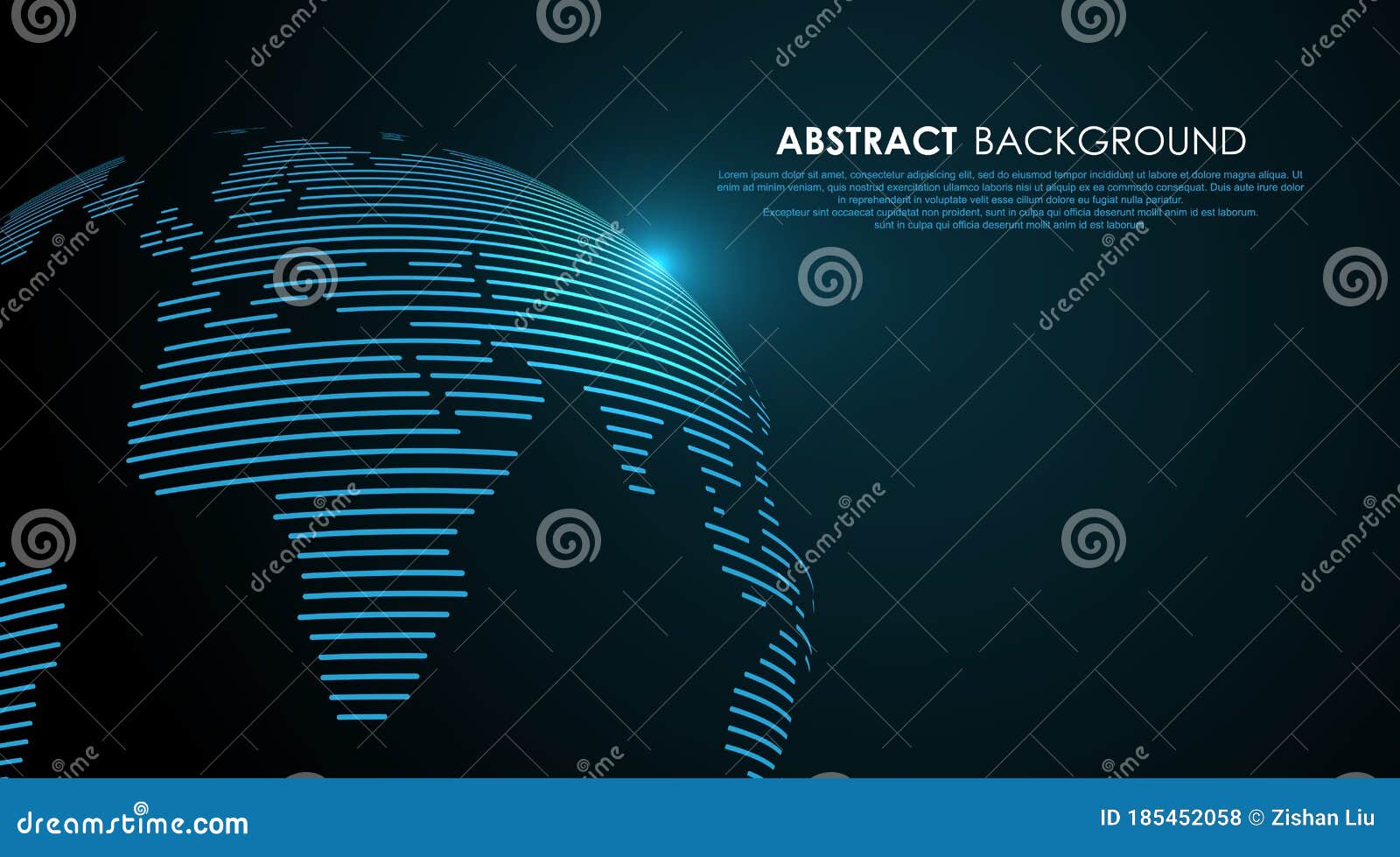 Three Dimensional Earth Composed of Lines. Stock Vector - Illustration ...