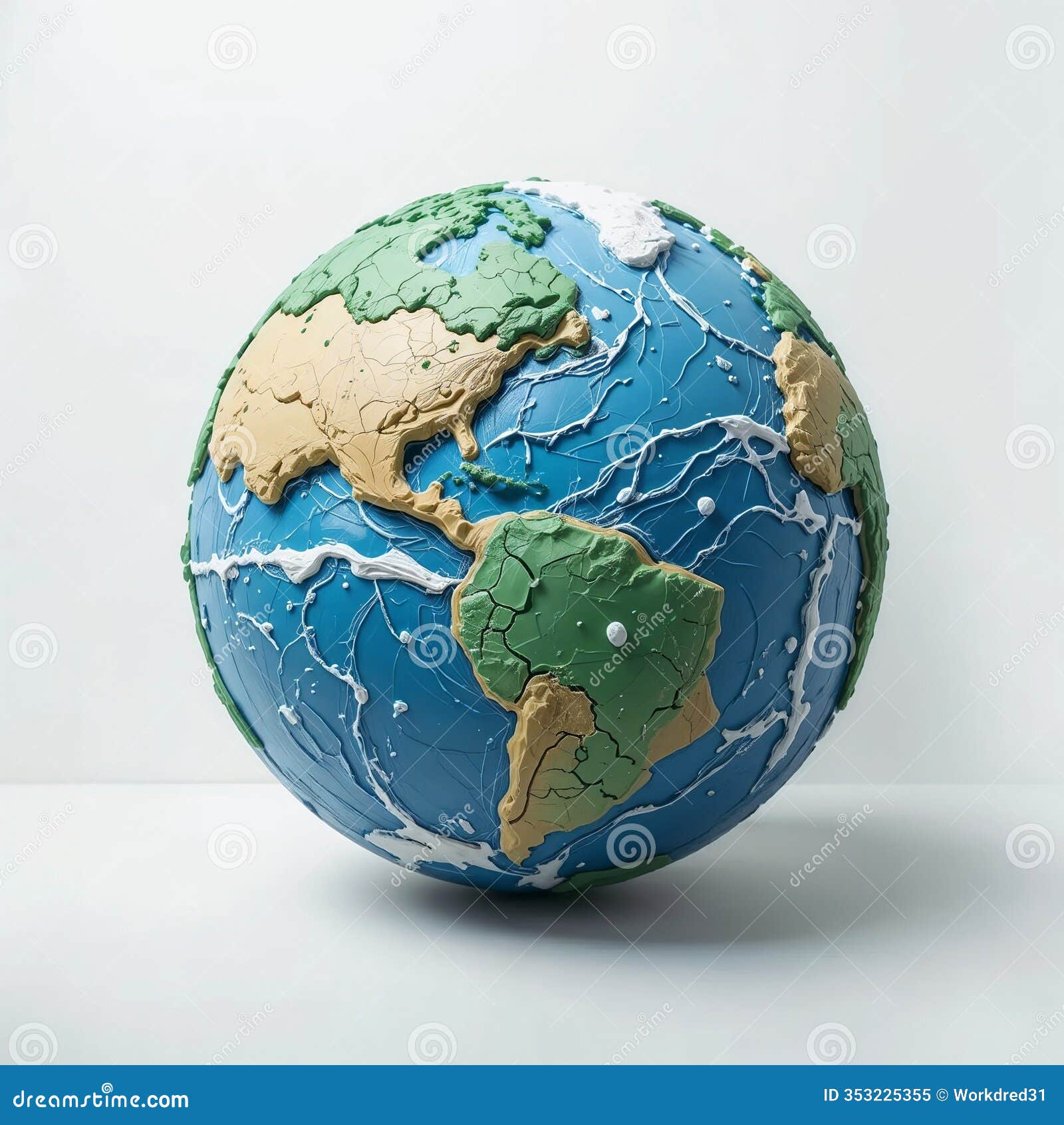 Three Dimensional Earth Model with Tectonic Plate Boundaries Stock ...