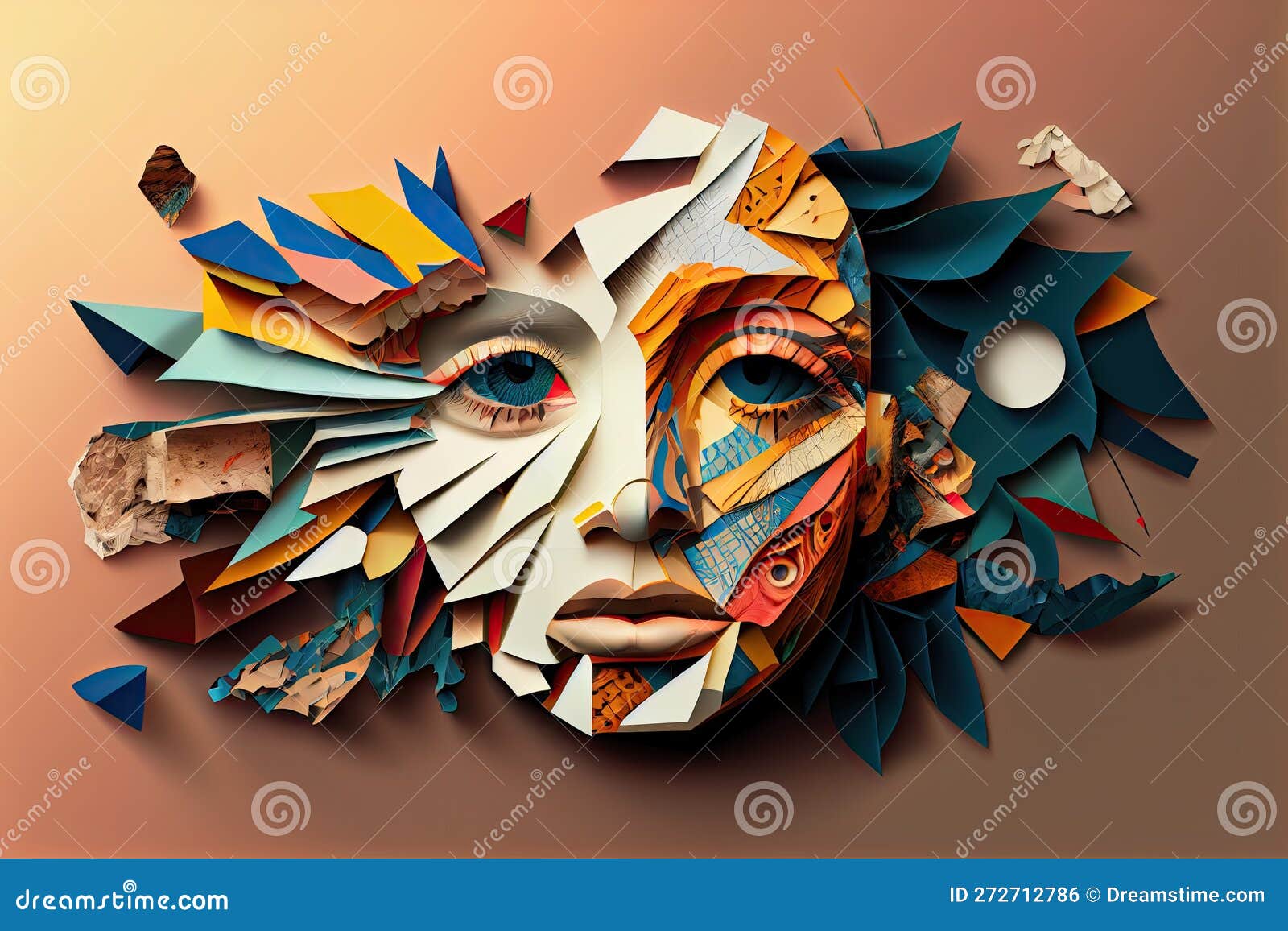 Three-dimensional Face Collage Illustration with Various Materials and ...