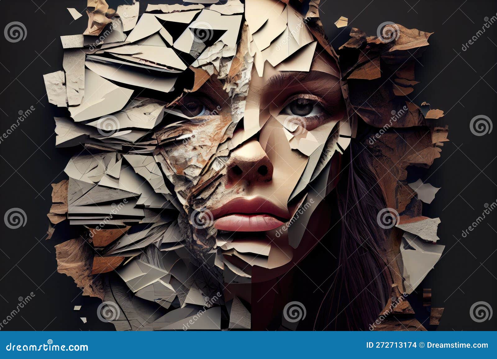 Three-dimensional Face Collage with Texture and Depth Stock Photo ...