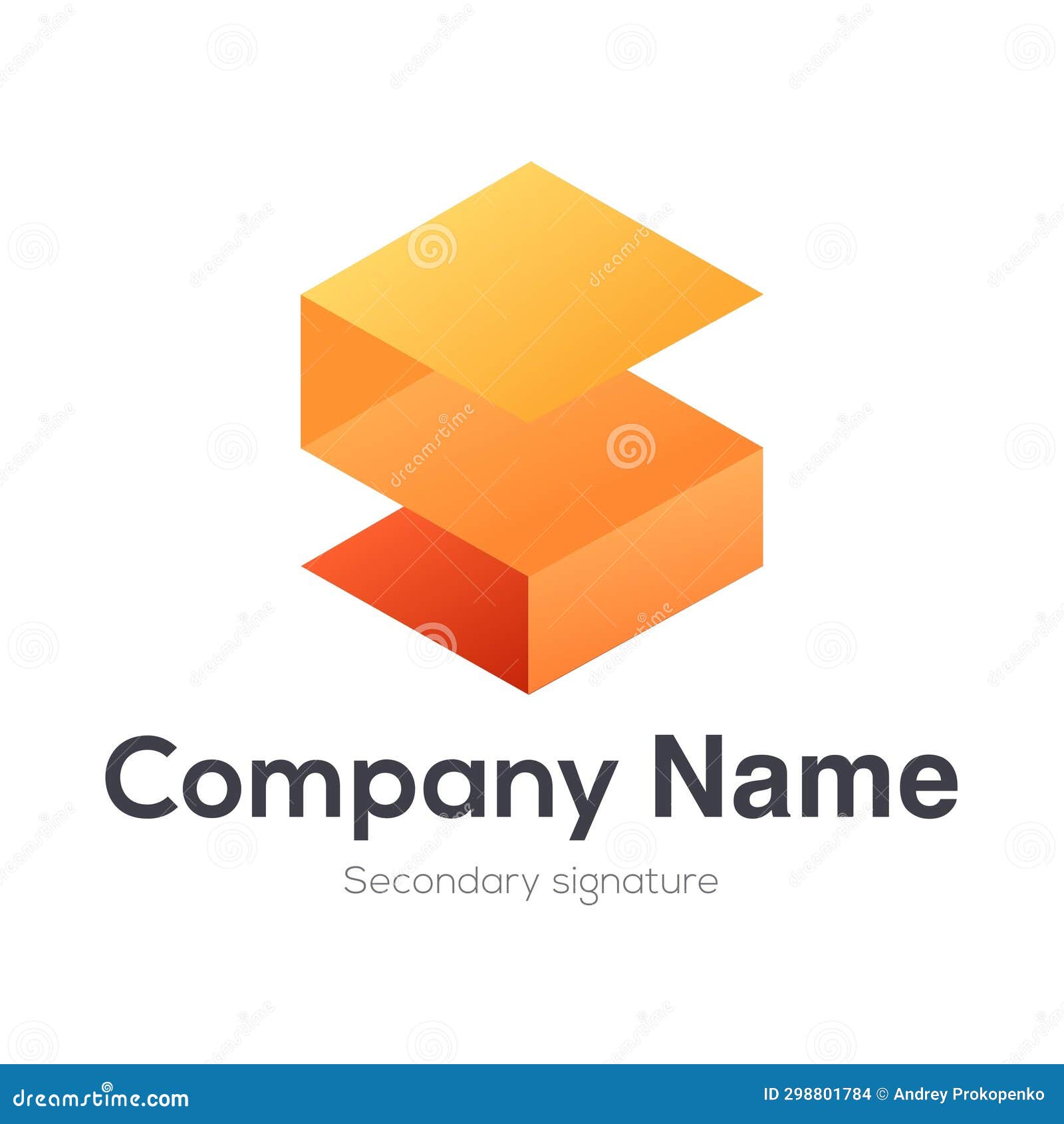 Three-dimensional Flat Orange Letter S Logo Stock Vector - Illustration ...
